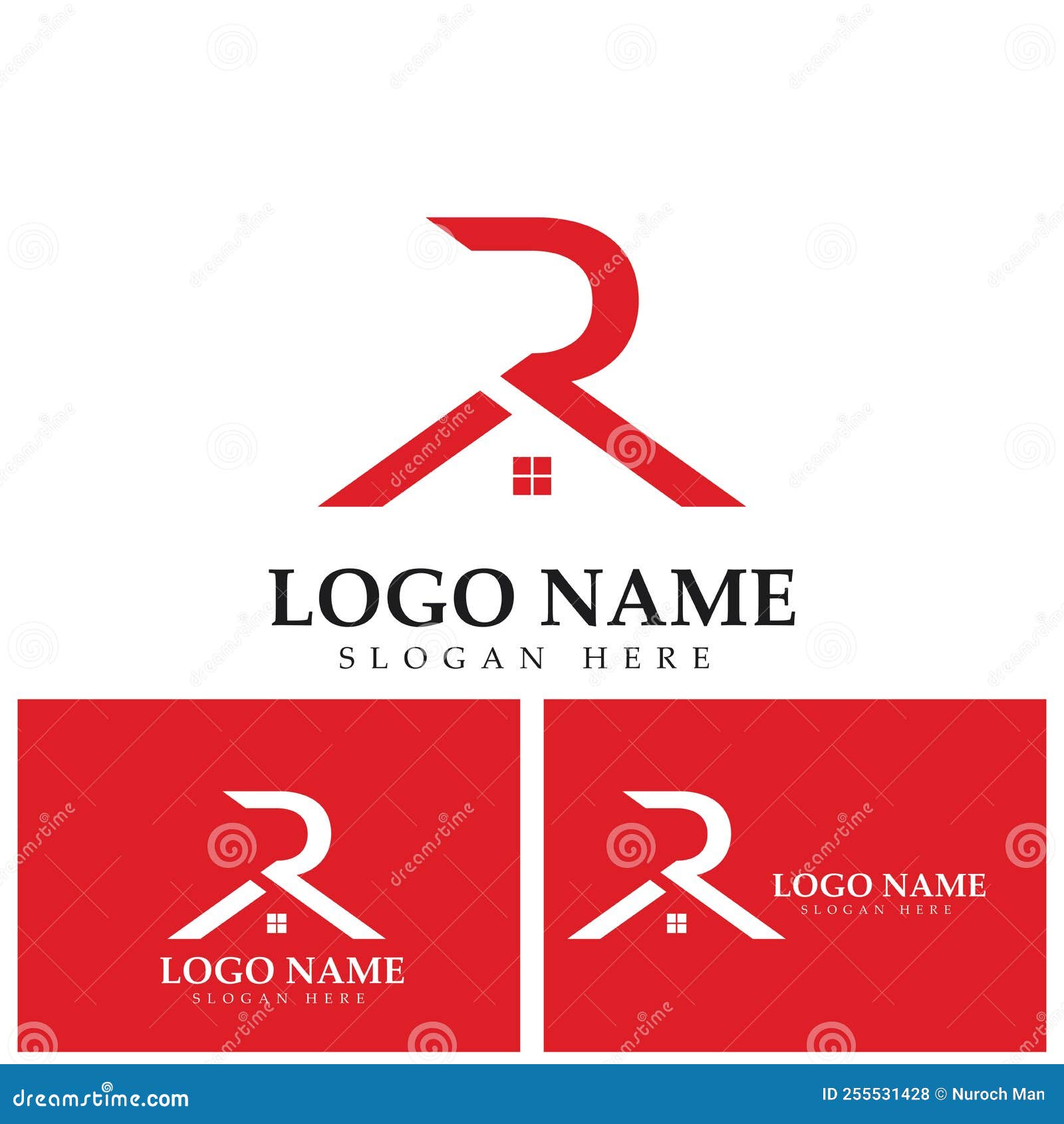 Letter R and Roof Logo Vector. Stock Vector - Illustration of identity ...