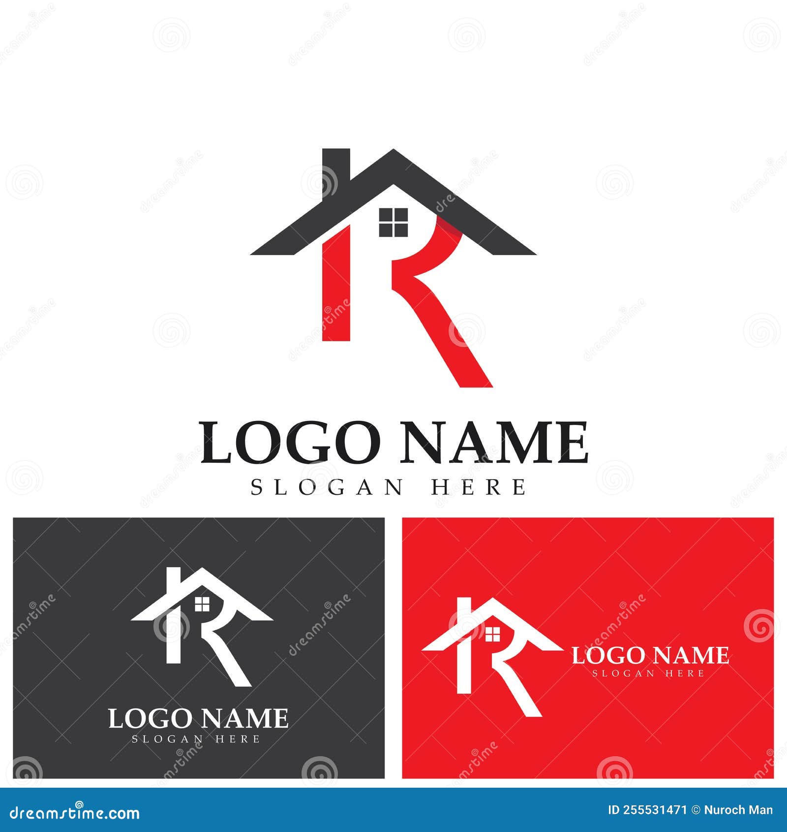Letter R and Roof Logo Vector. Stock Vector - Illustration of graphic ...