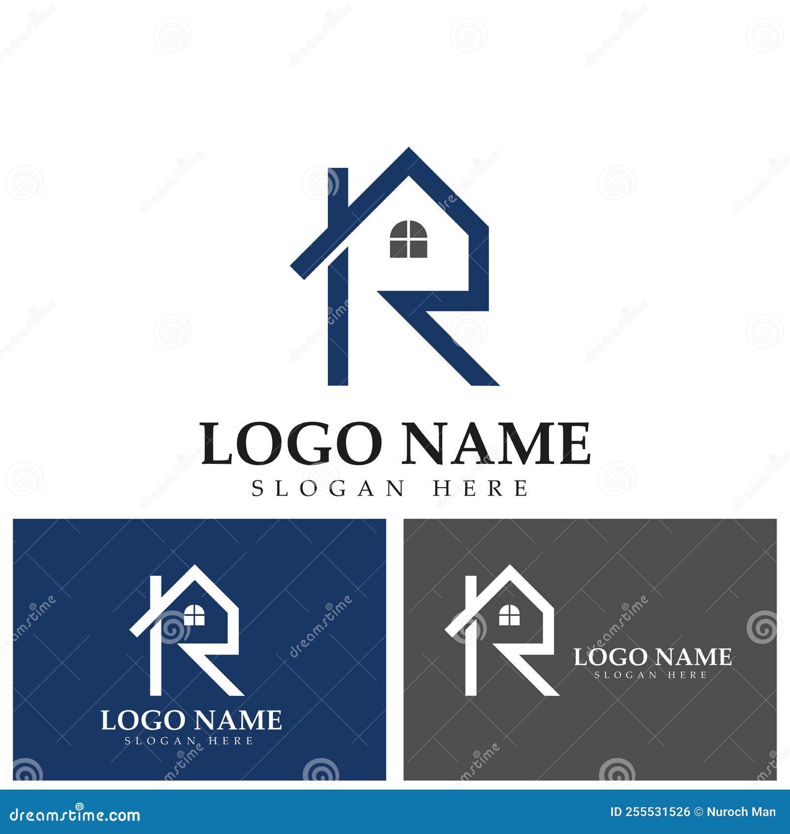 Letter R and Roof Logo Vector. Stock Vector - Illustration of creative ...