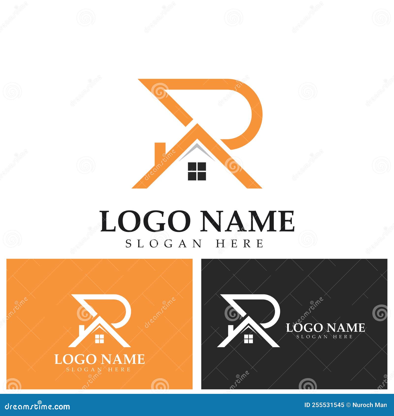 Letter R and Roof Logo Vector. Stock Vector - Illustration of vector ...