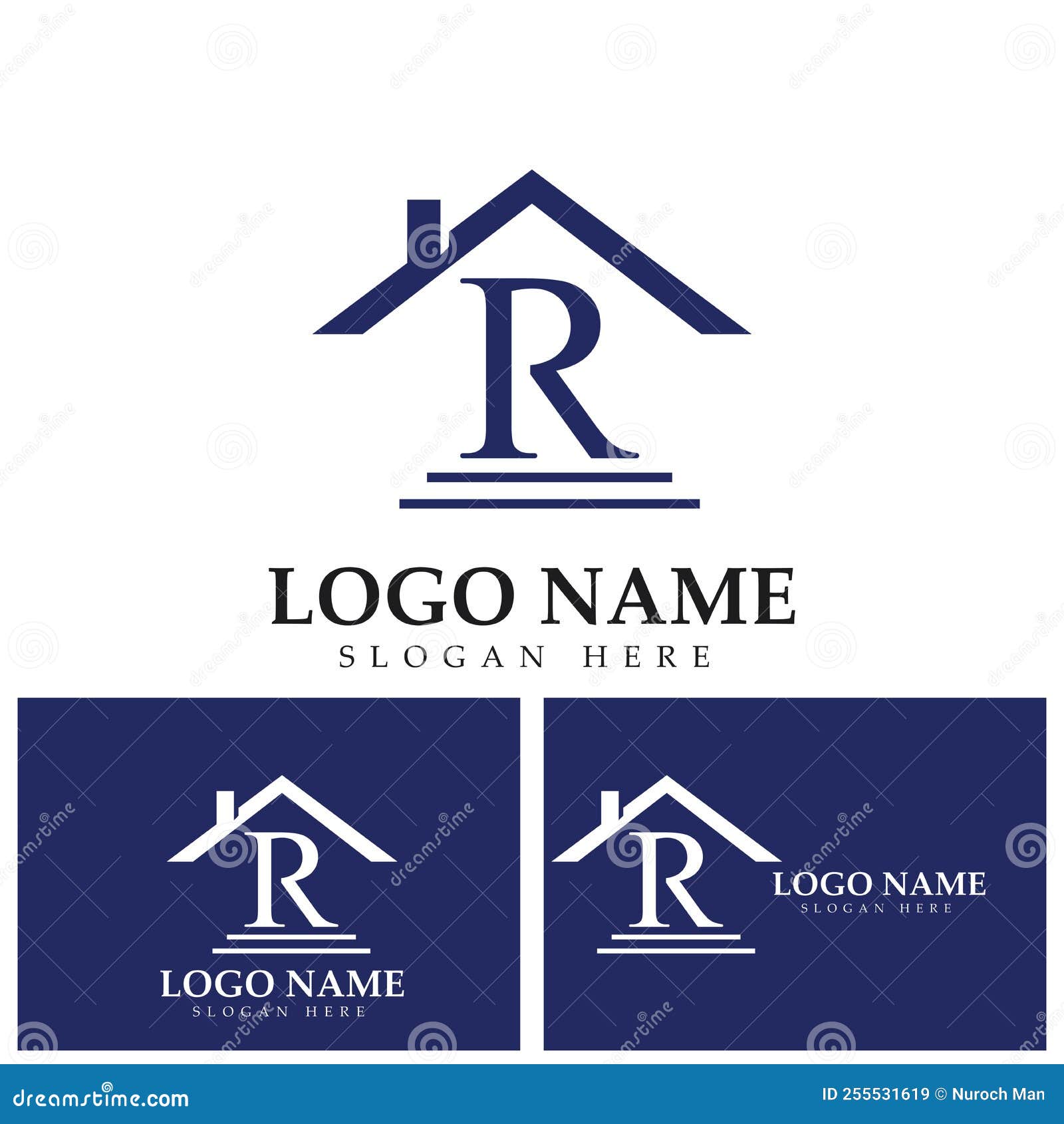 Letter R and Roof Logo Vector. Stock Vector - Illustration of ...