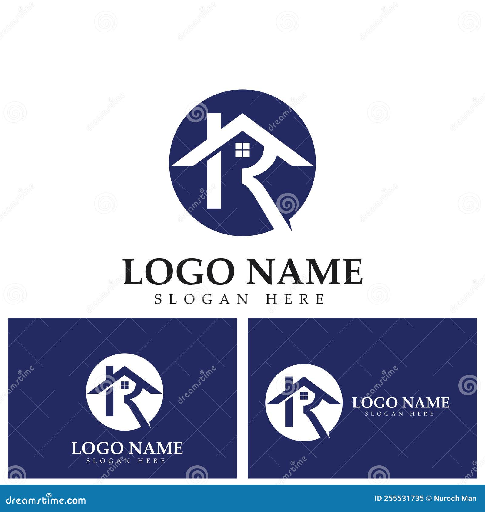 Letter R and Roof Logo Vector. Stock Vector - Illustration of vector ...