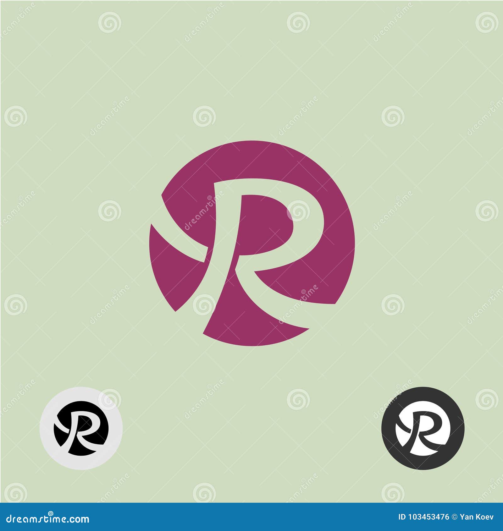 Letter R round logo stock vector. Illustration of linear - 103453476