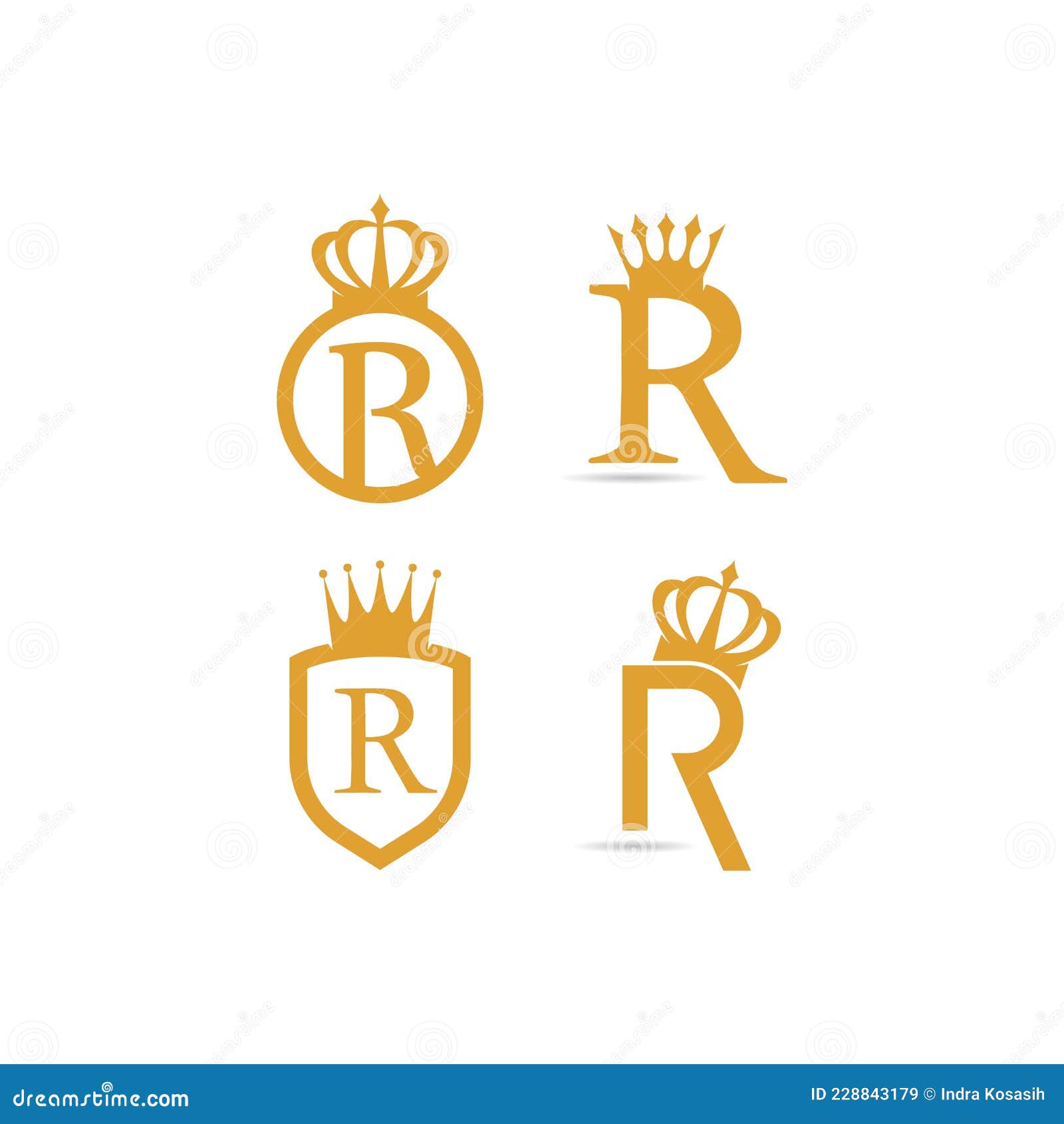 Letter R Royal Logo Vector Icon Illustration Stock Vector ...