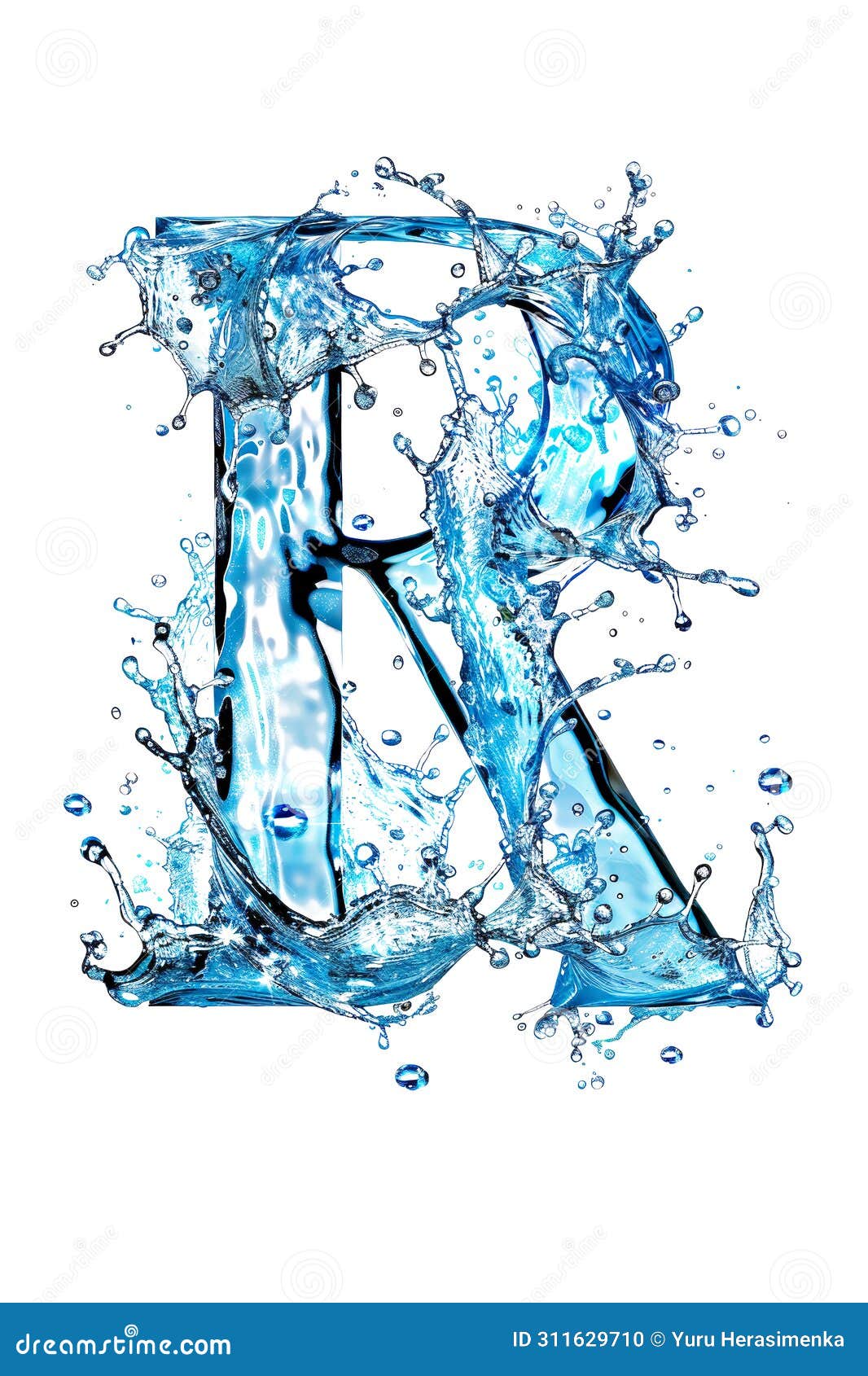 The Letter R Shaped from Water Stock Photo - Image of wetness ...