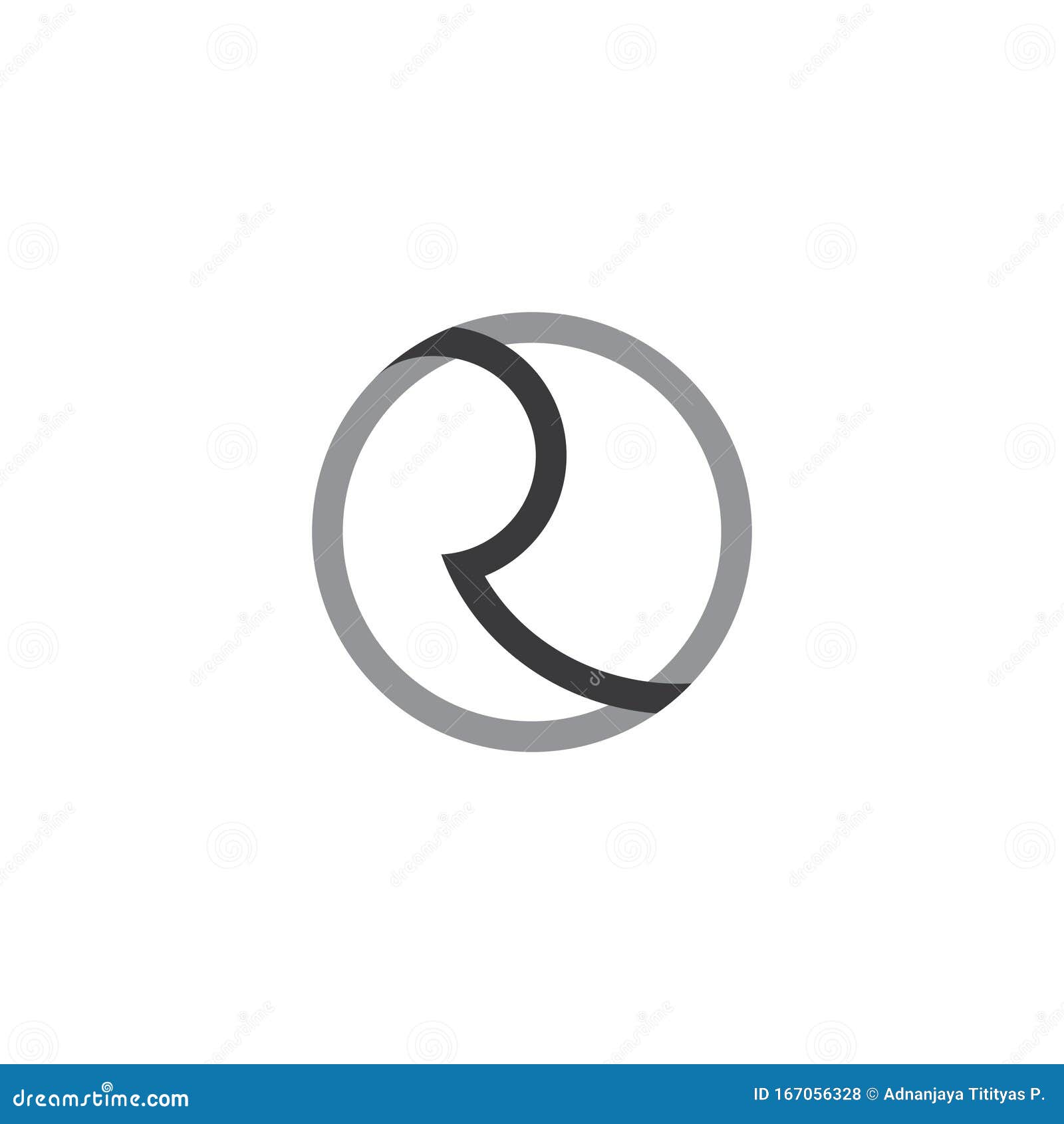 Letter R Simple Circle Line Logo Vector Stock Vector - Illustration of ...