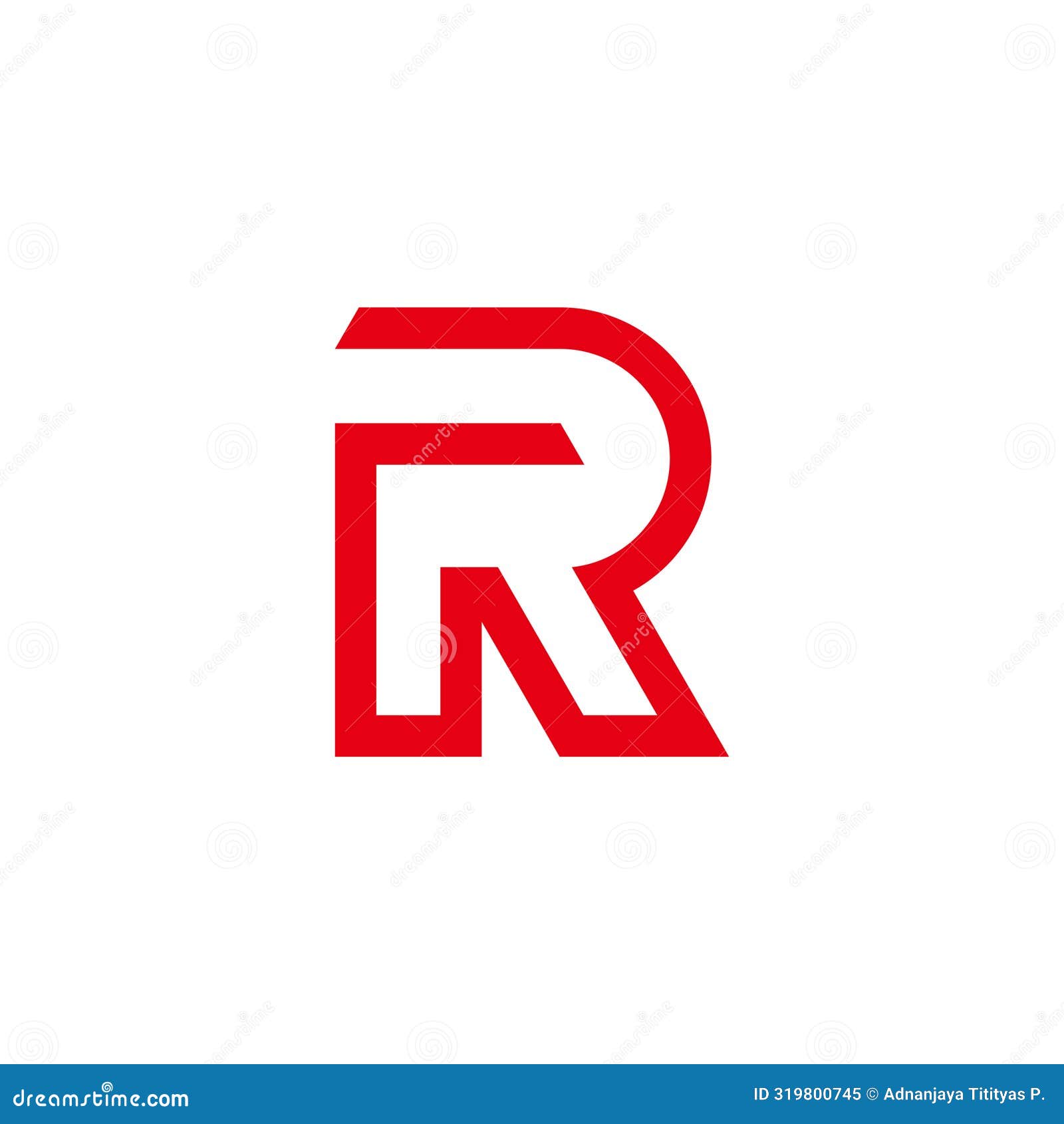 Letter R Simple Geometric Linear Logo Vector Stock Vector ...