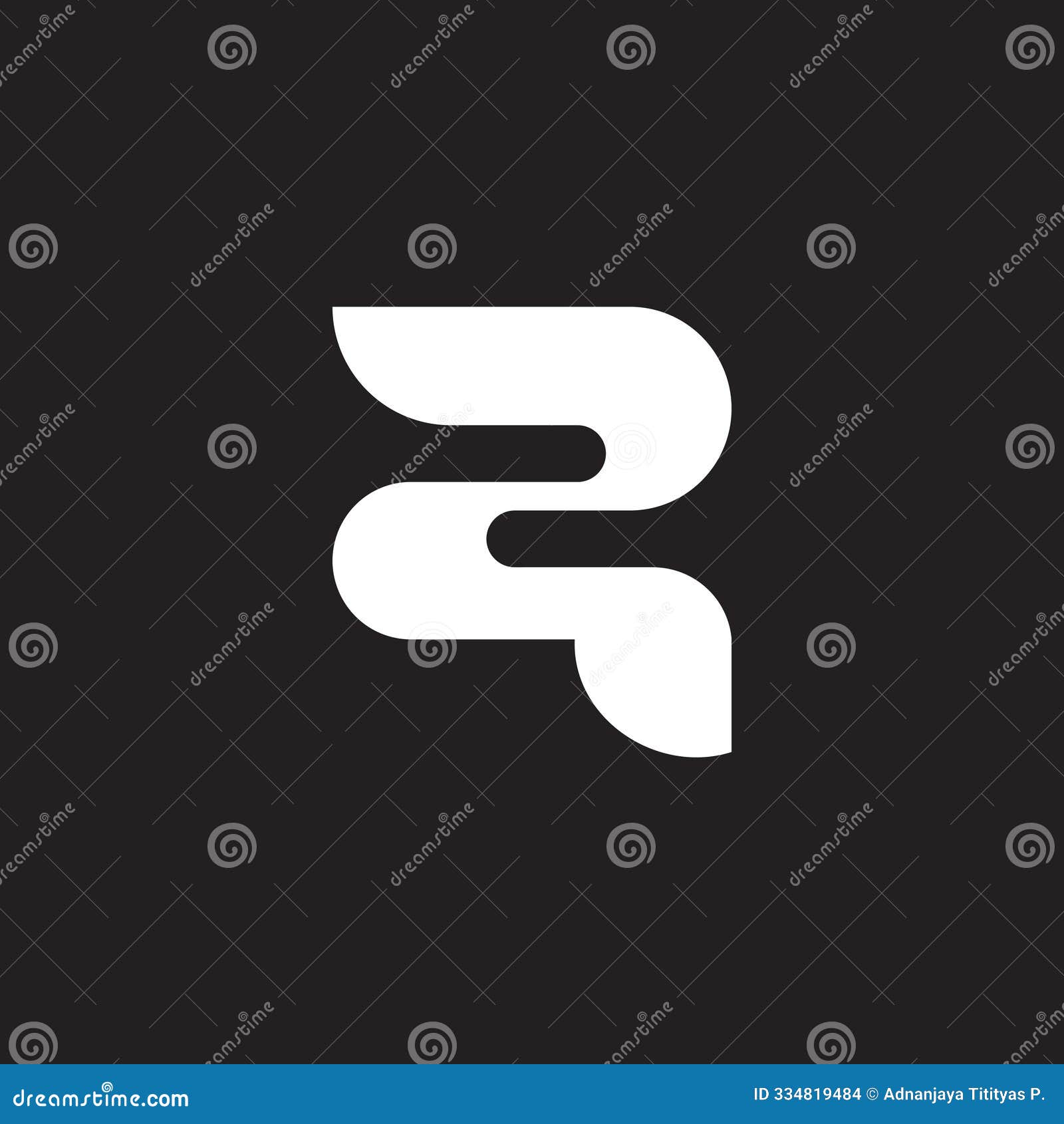 Letter R2 Simple Geometric Ribbon Curves Logo Vector Stock Vector ...