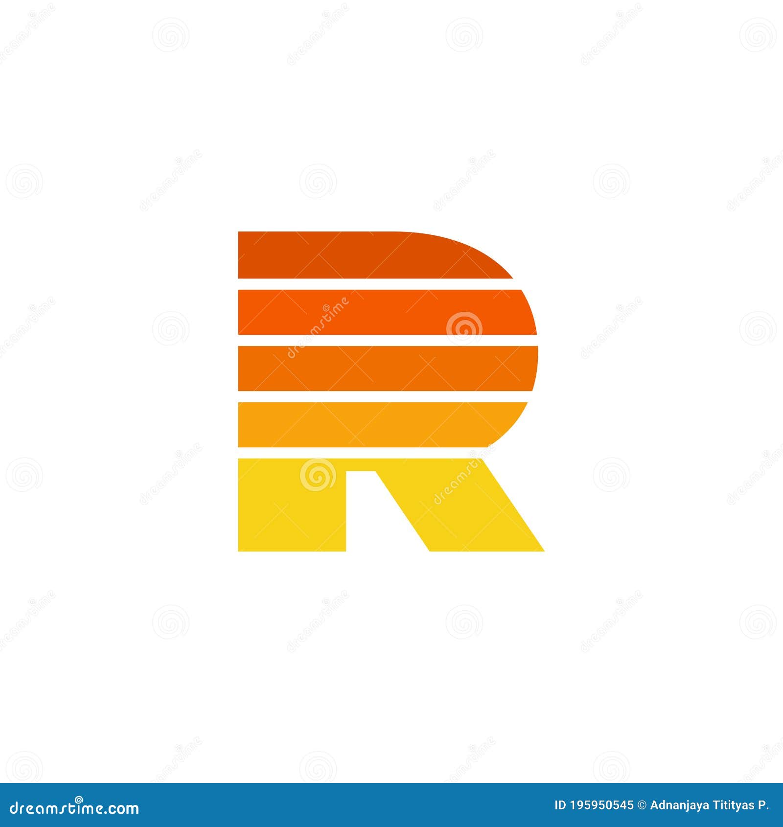 Letter R Simple Sunset Stripes Geometric Gradient Logo Vector Stock ...