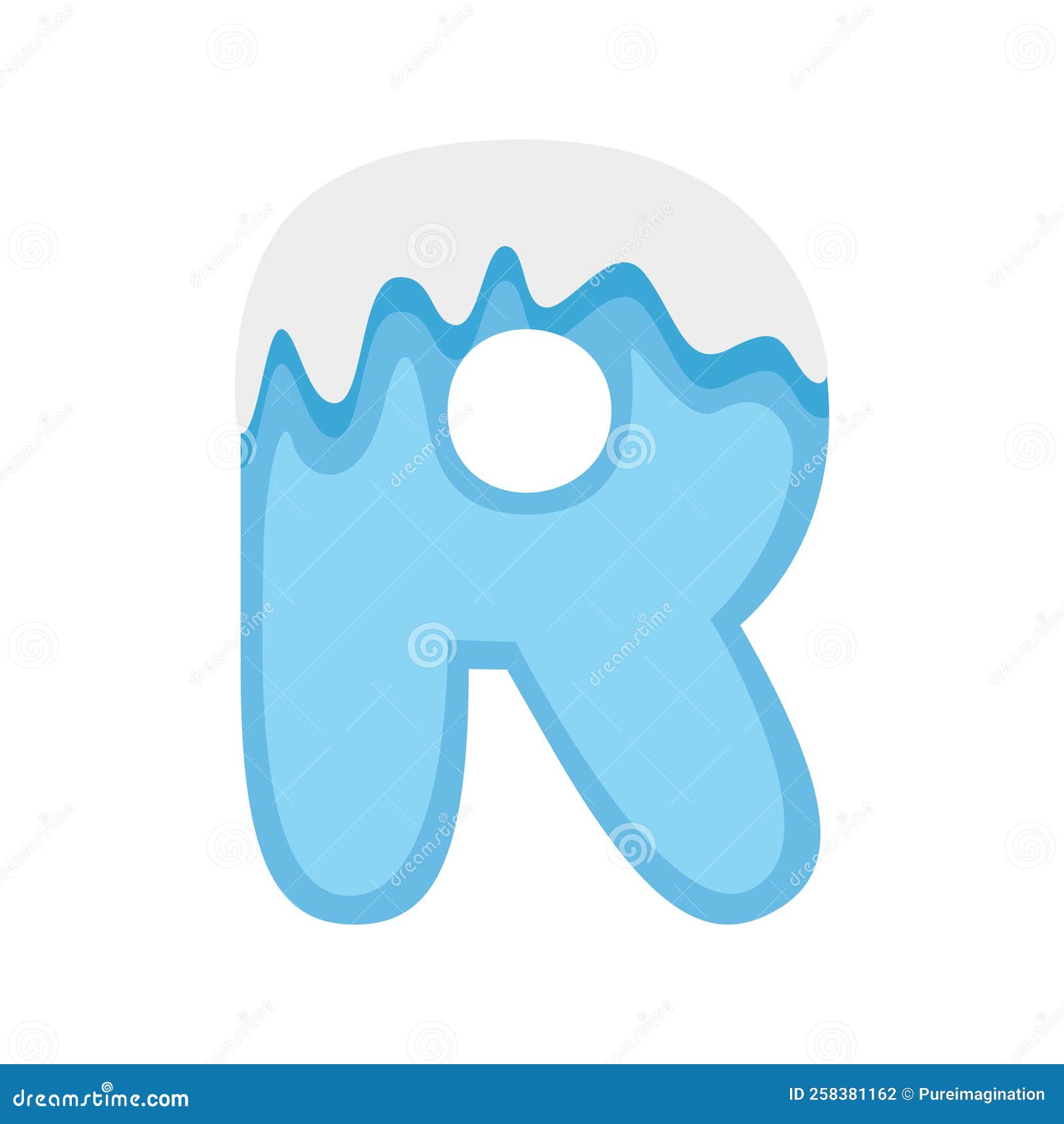 Letter R Snow, Vector Illustration Stock Illustration - Illustration of ...