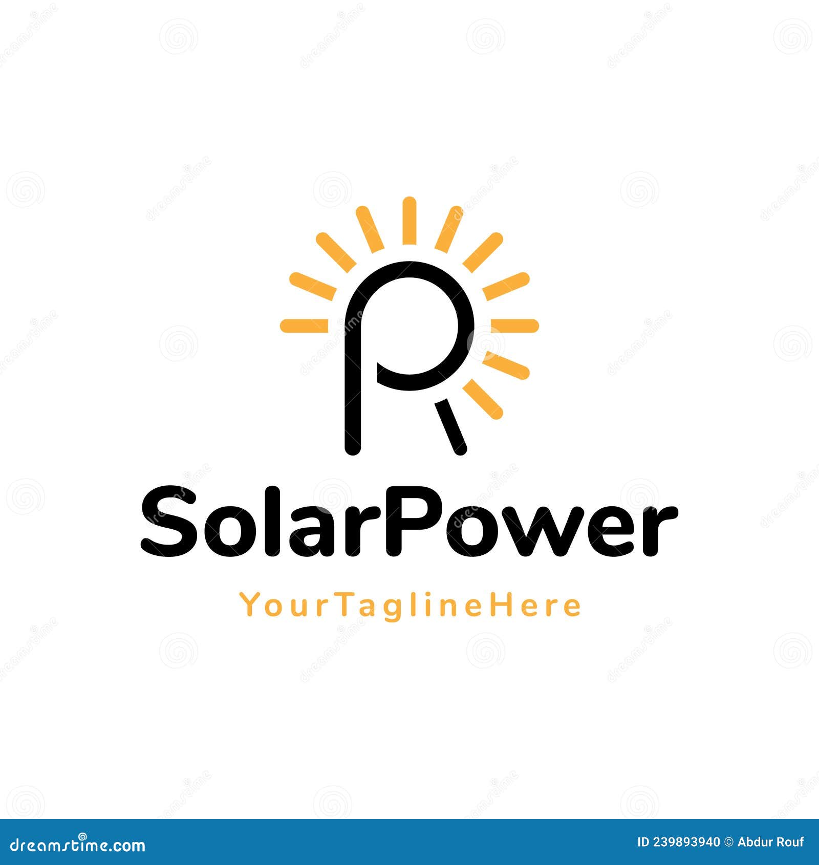 Letter R solar logo stock vector. Illustration of element - 239893940
