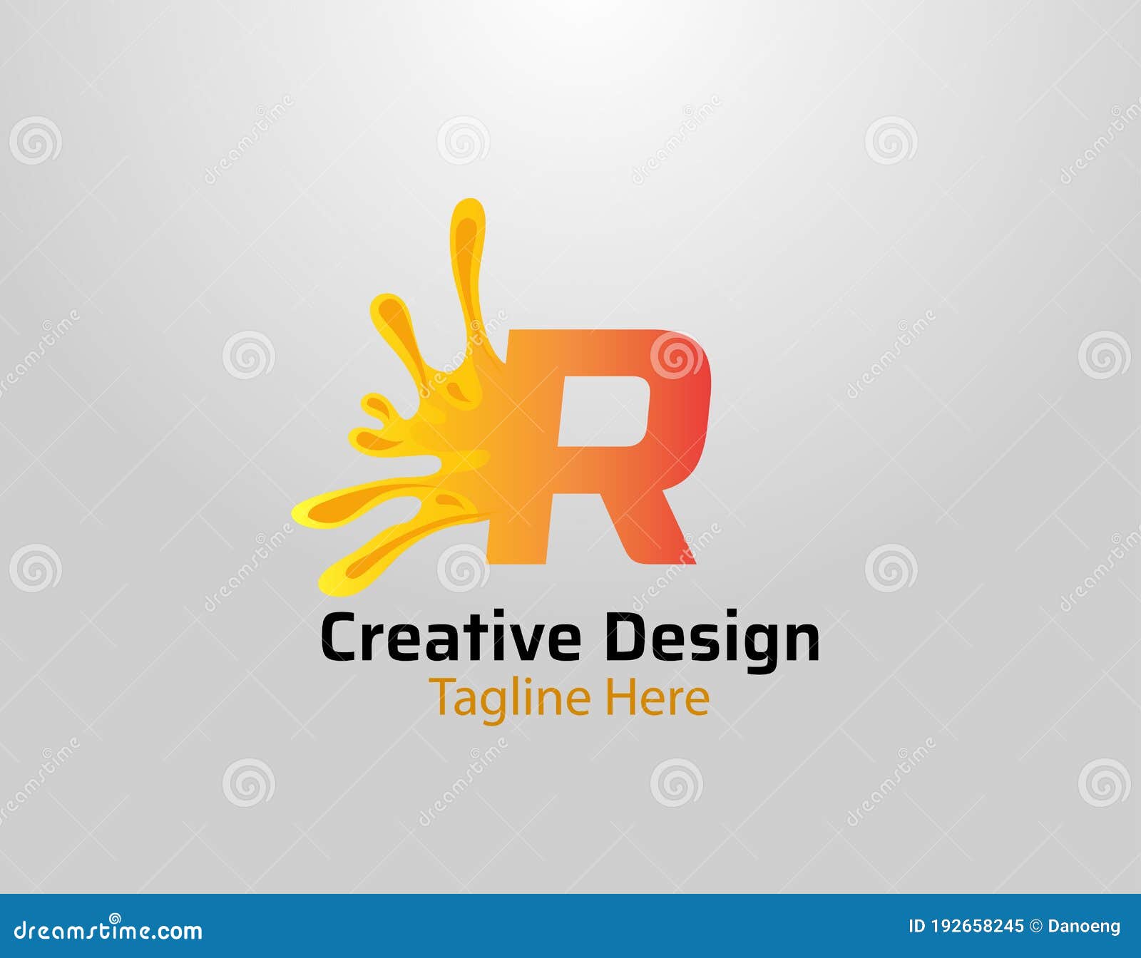 Letter R Splash Logo Icon. Initial R with Orange Splash and Drops ...