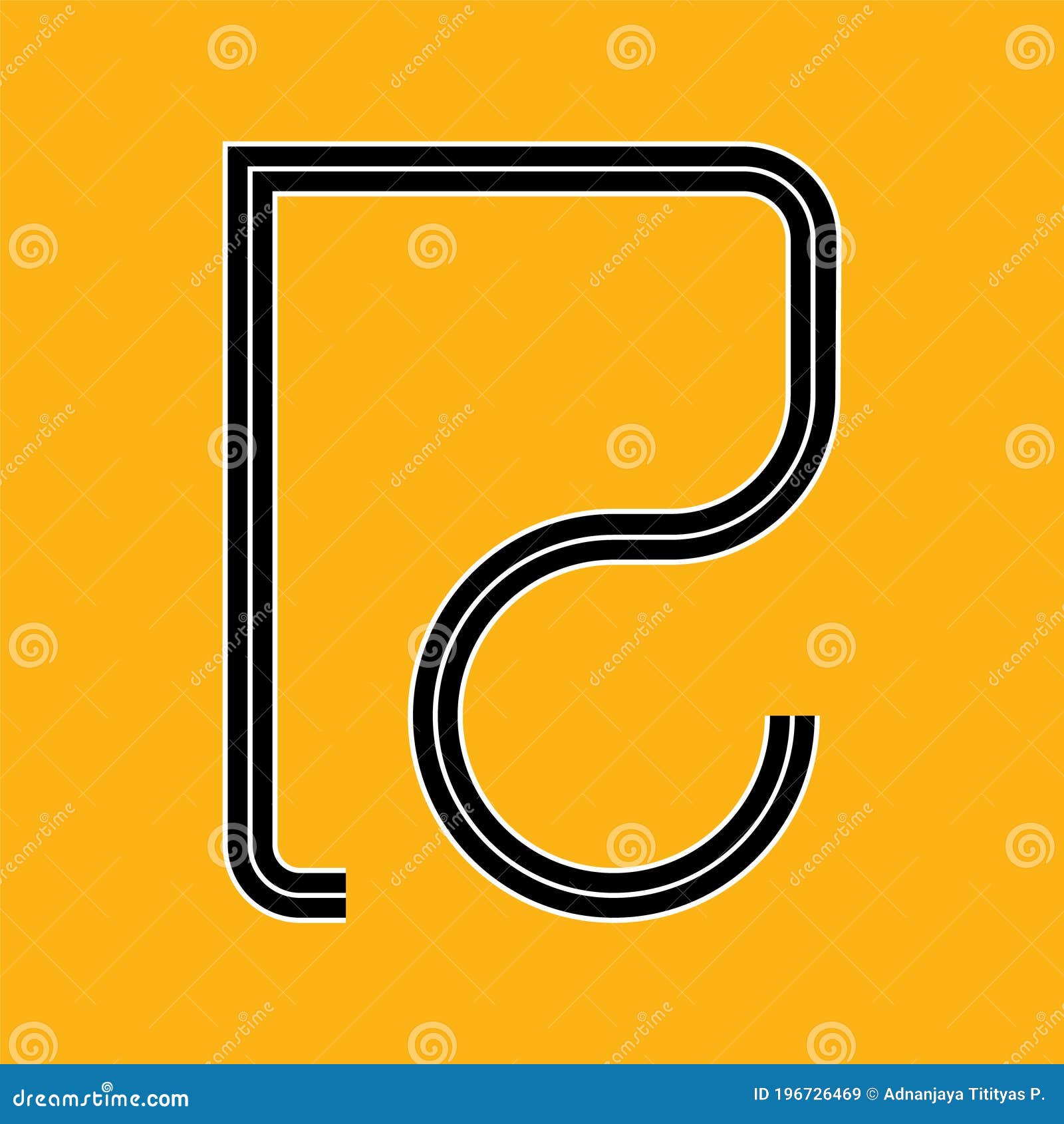 Letter R Street Road Design Logo Stock Vector - Illustration of ...