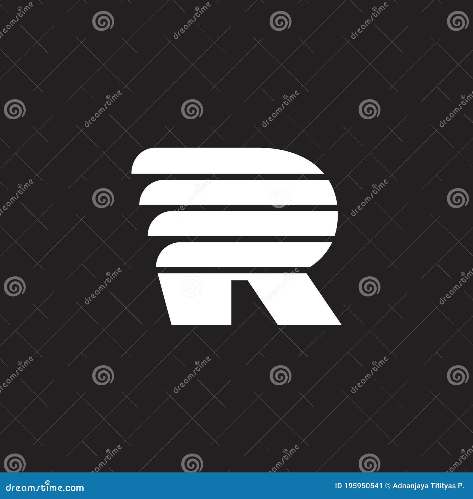Letter R Stripes Motion Simple Geometric Logo Vector Stock Vector ...