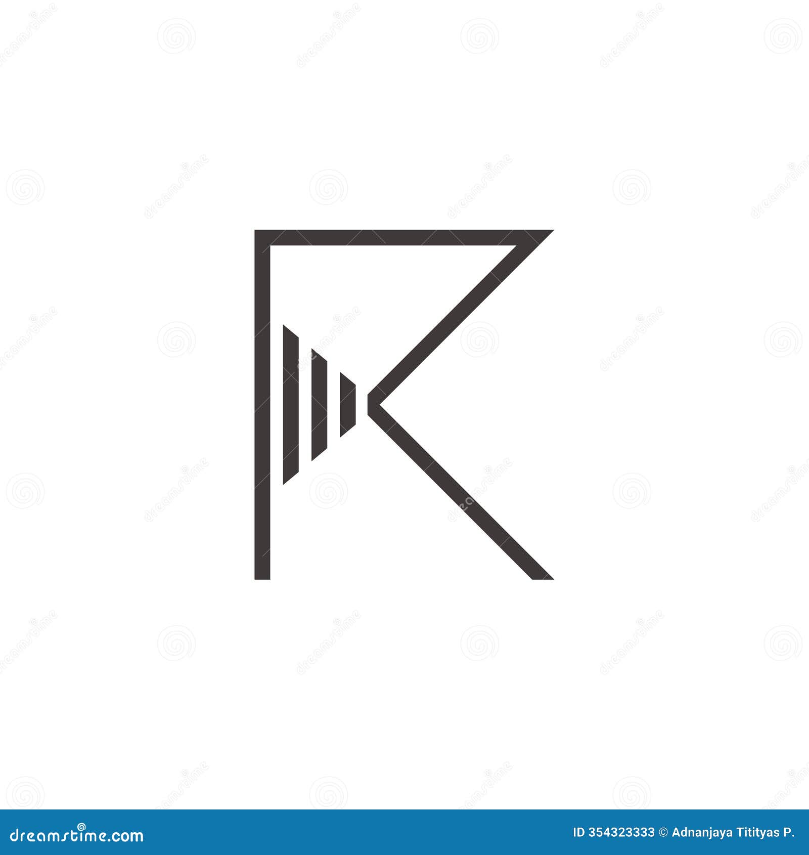 Letter R Stripes Signal Simple Geometric Logo Vector Stock Vector ...