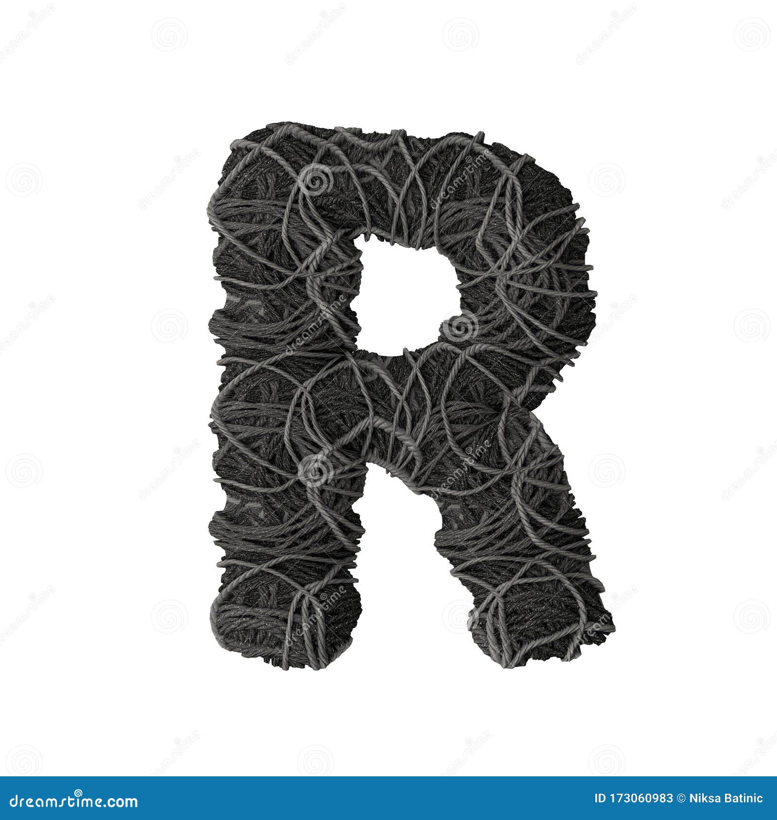 Letter R Stylized in the Form of a Rope Pile Stock Illustration ...