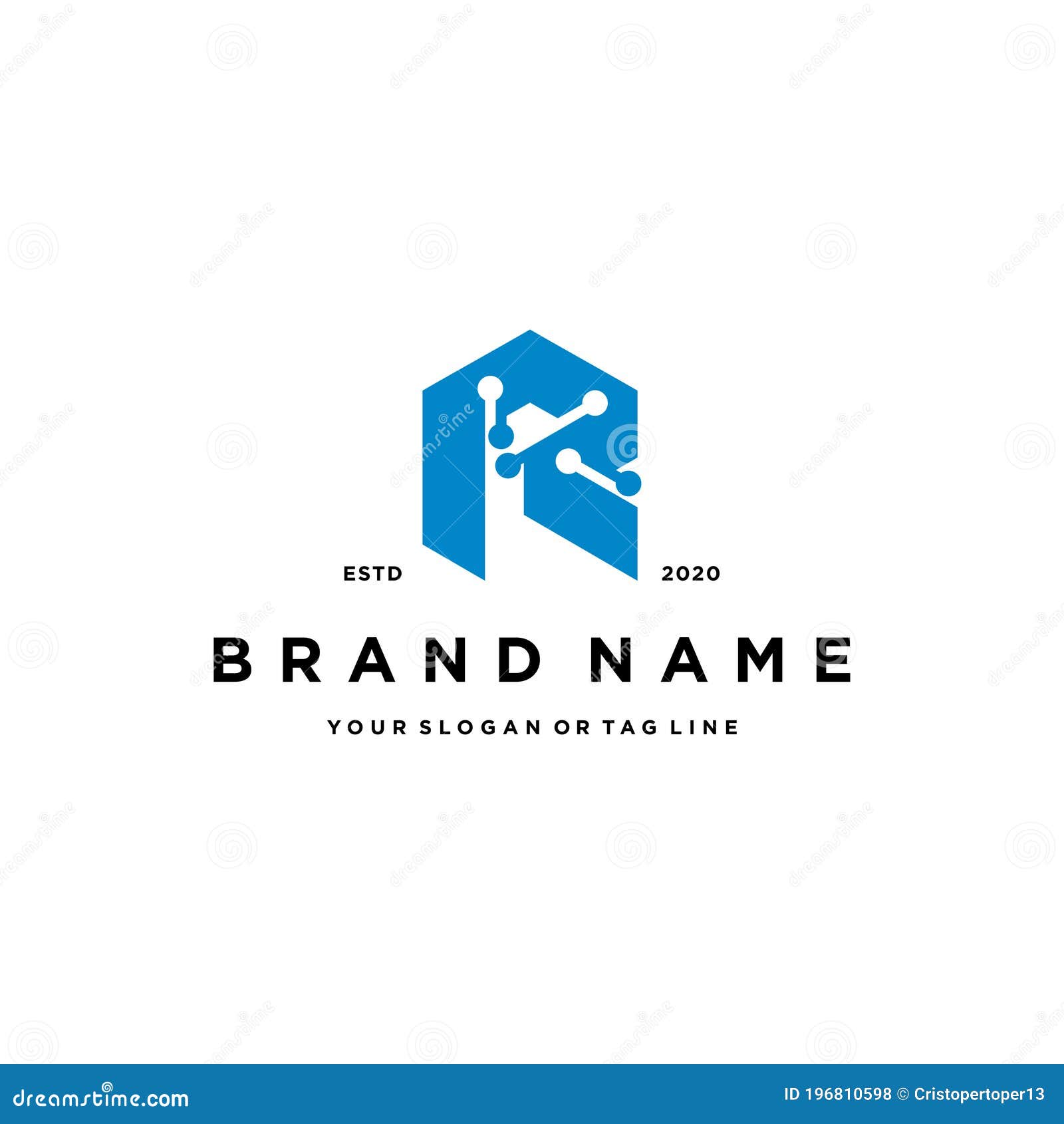 Letter R Tech Logo Design Vector Stock Vector - Illustration of color ...