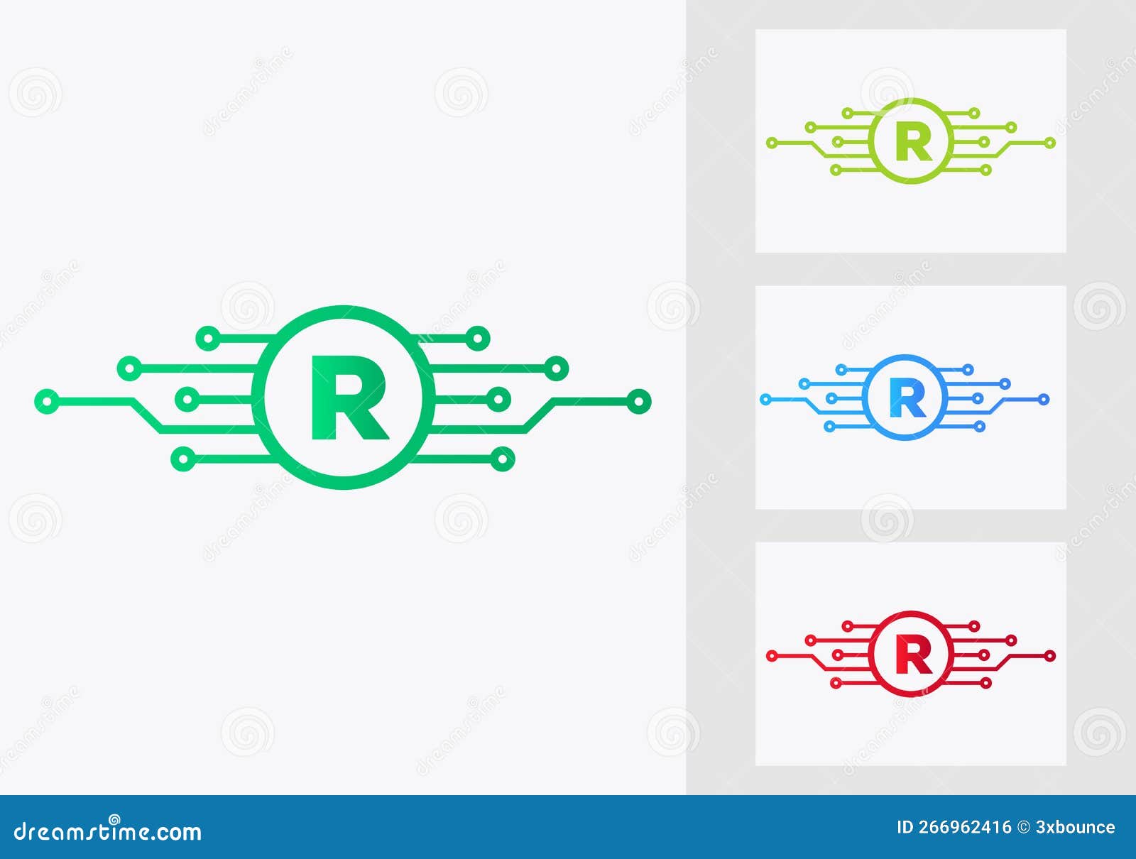 Letter R Technology Logo Design Template. Network Logo Design Stock ...
