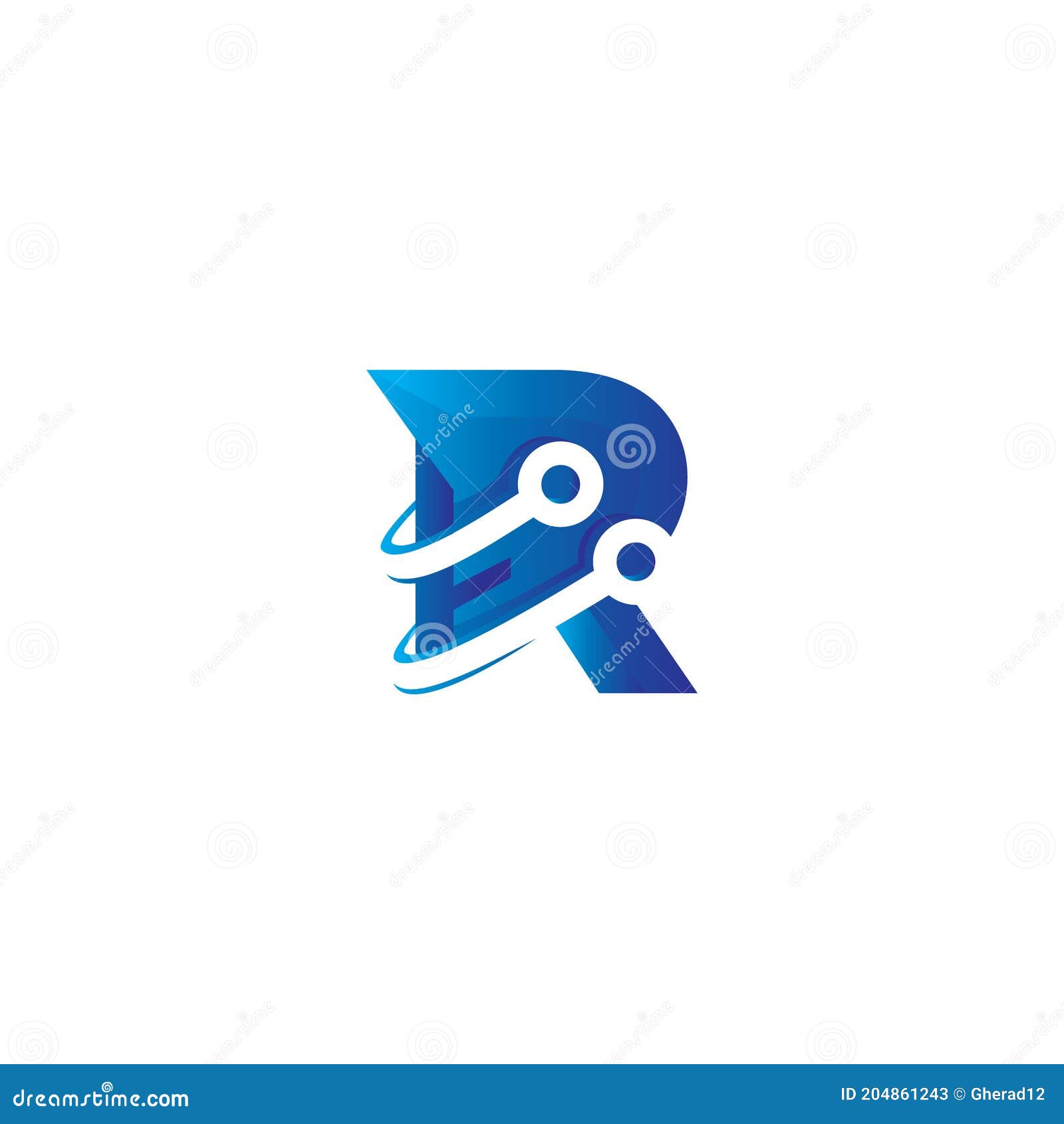 Letter R technology logo stock illustration. Illustration of logo ...