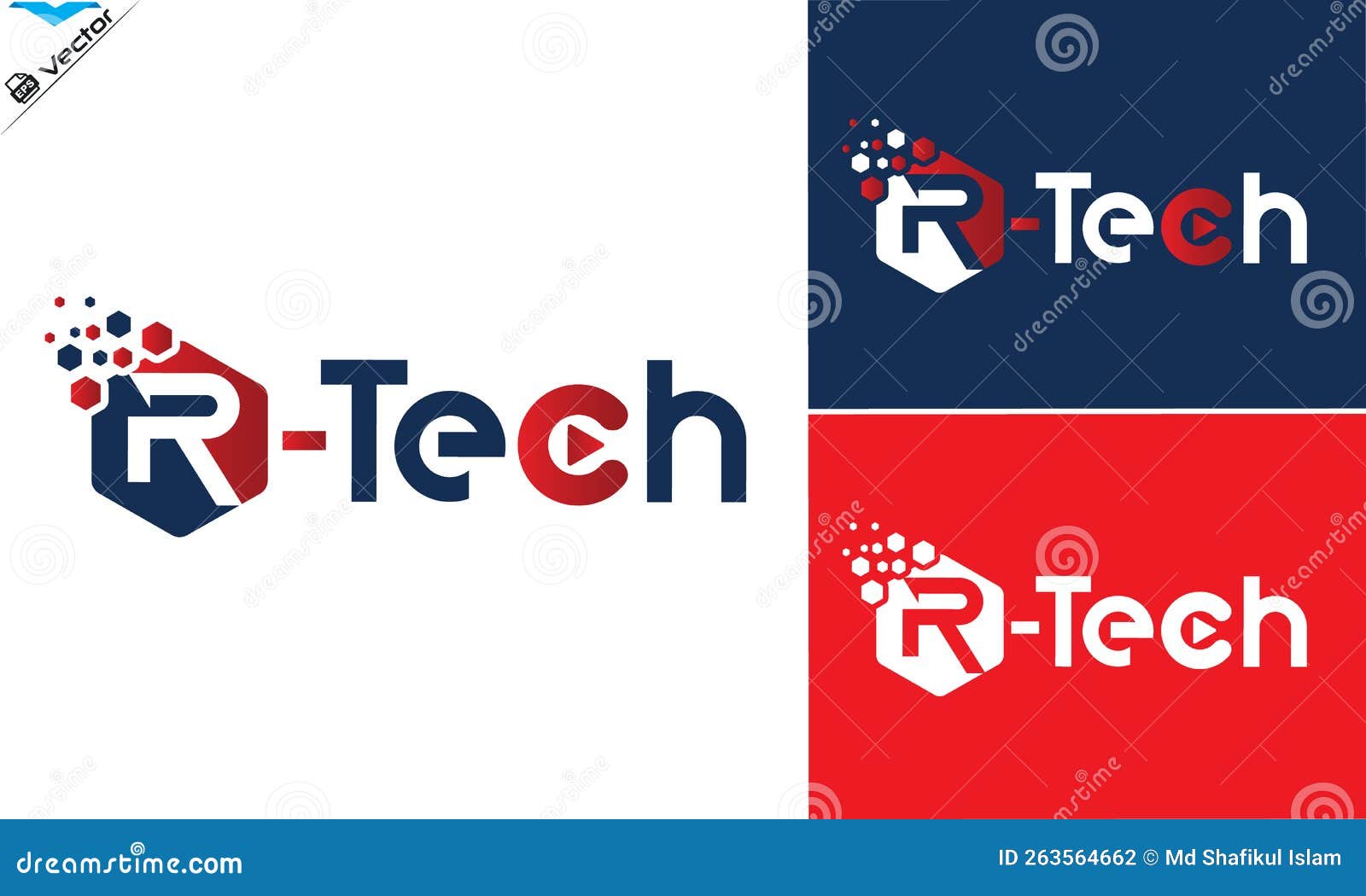 Letter R Technology Typography Vector Logo Template Stock Illustration ...