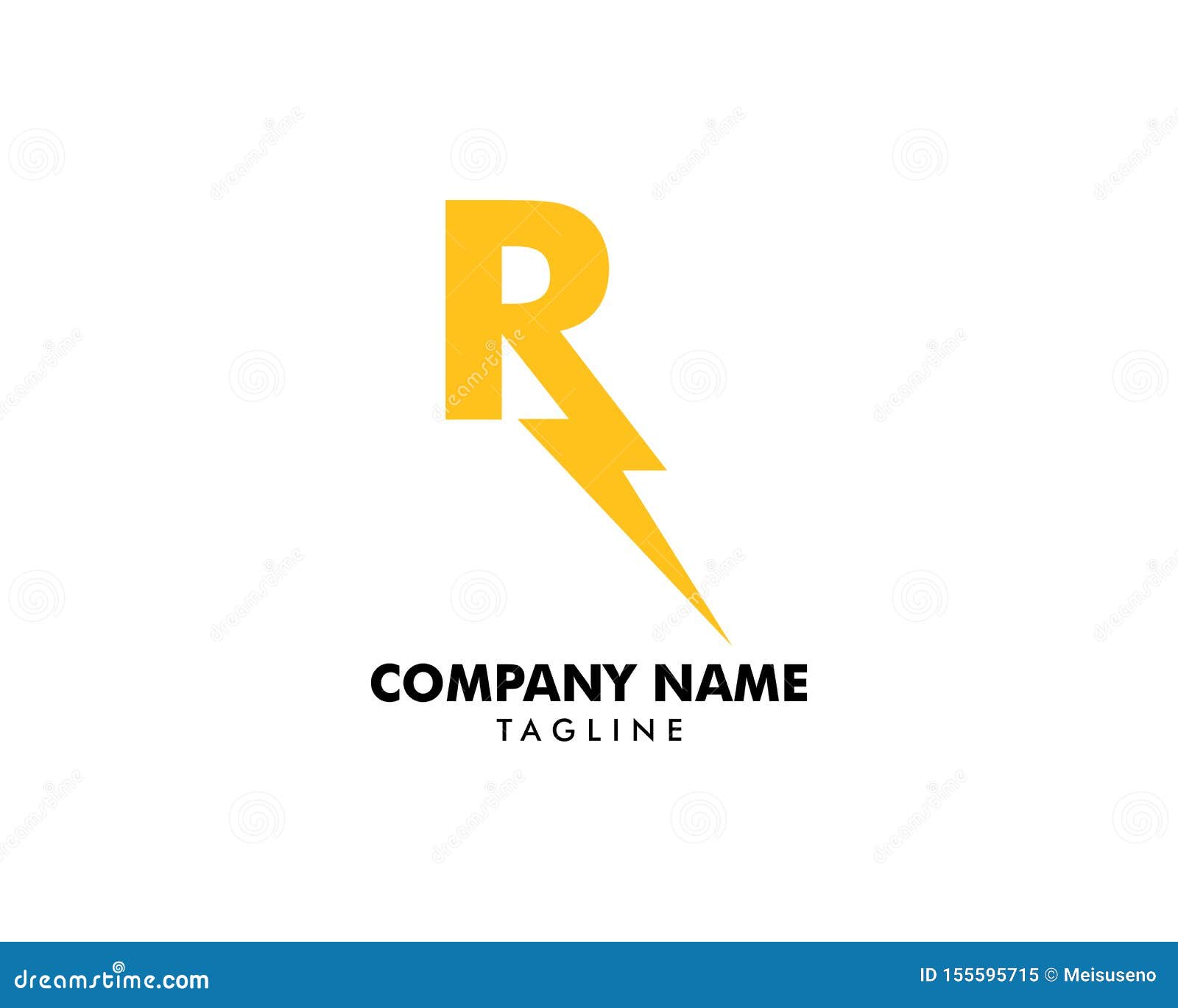 Letter R Thunder Bolt Design Logo Stock Vector - Illustration of ...