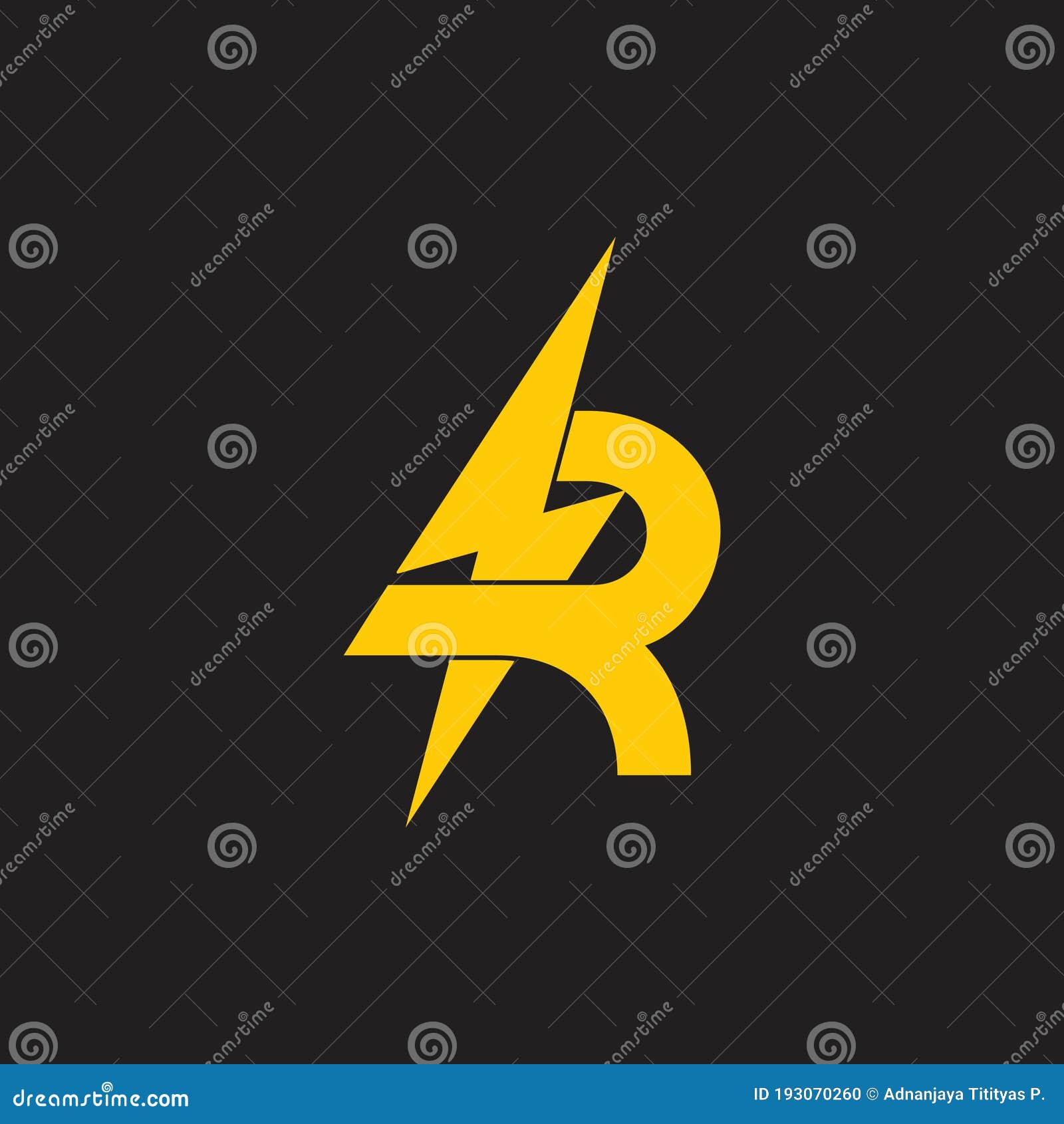 Letter R Thunder Energy Symbol Logo Vector Stock Vector - Illustration ...