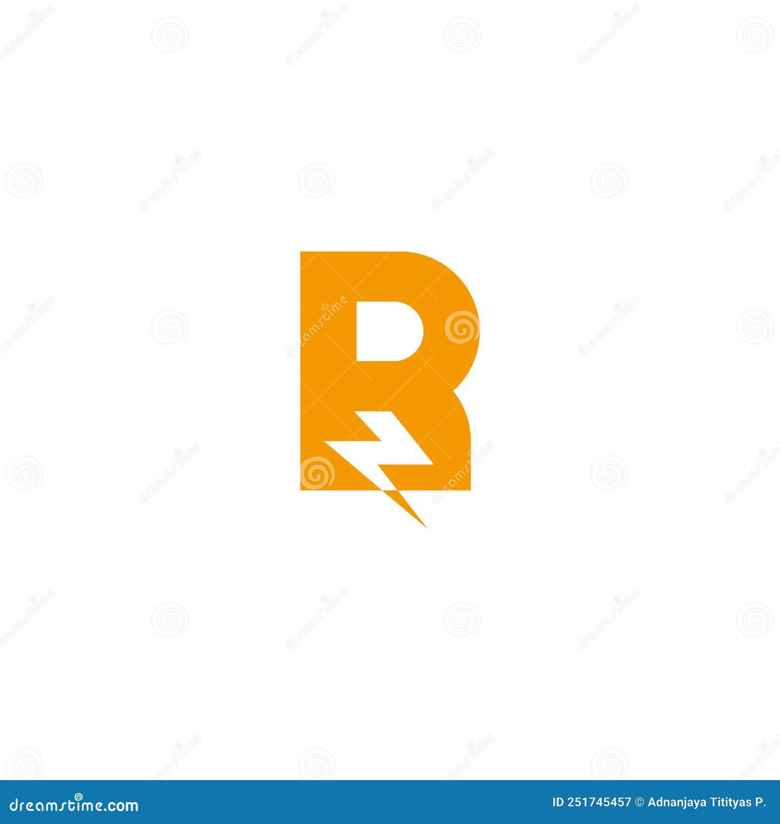 Letter R Thunder Shape Simple Technology Power Symbol Logo Vector Stock ...