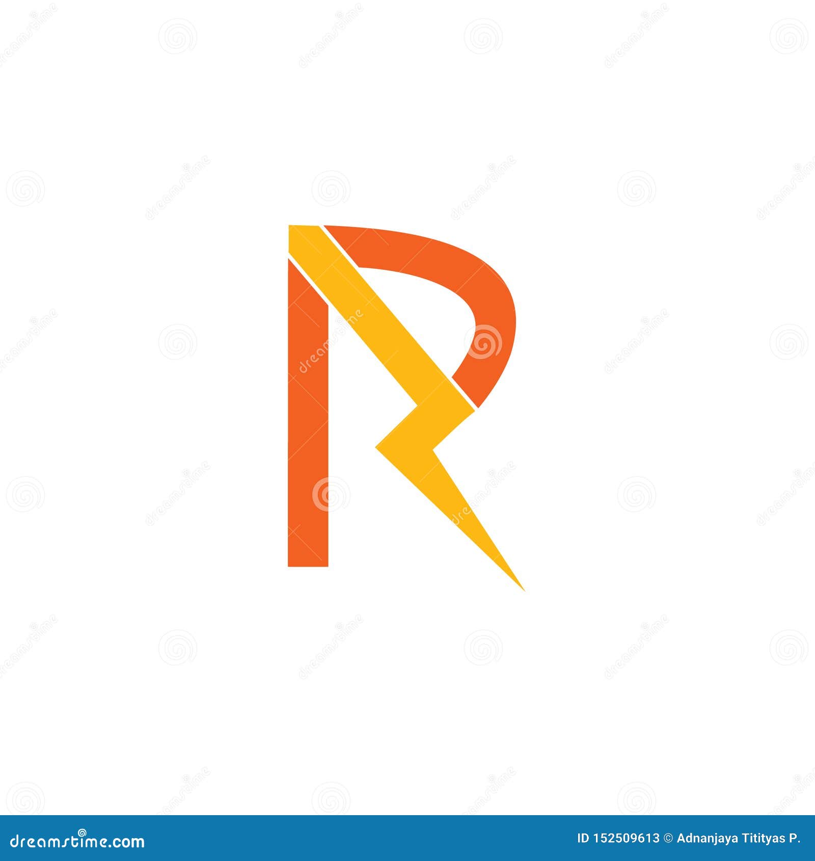 Letter R Thunder Shape Symbol Logo Vector Stock Vector - Illustration ...