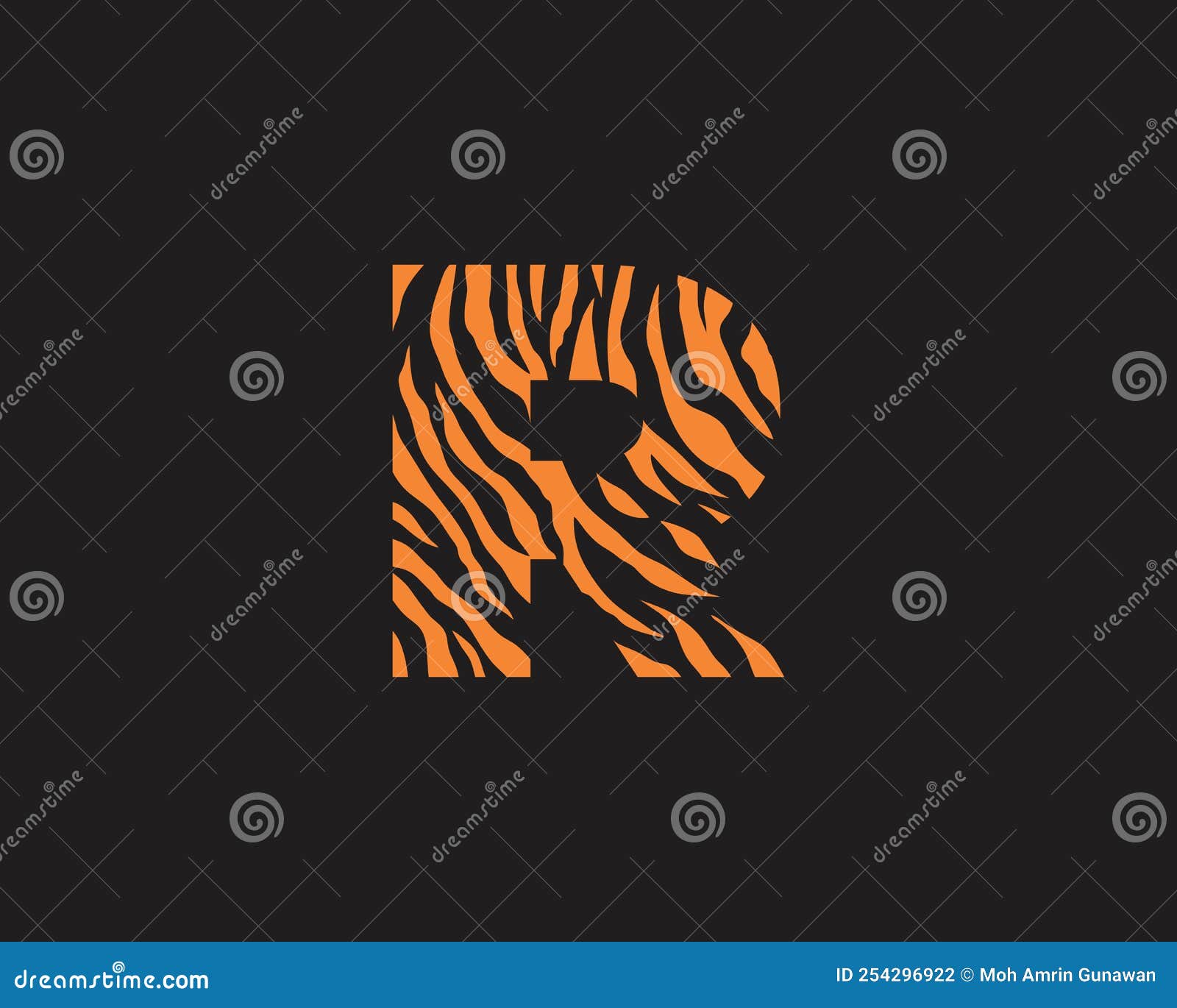 Letter R with Tiger Pattern Logo Design Vector Stock Vector ...