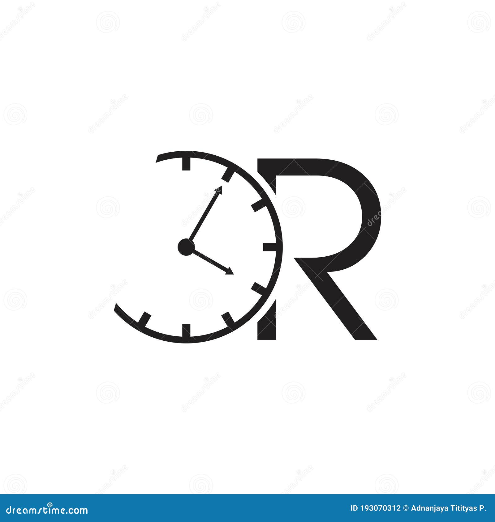 Letter R Time Watch Design Logo Vector Stock Vector - Illustration of ...