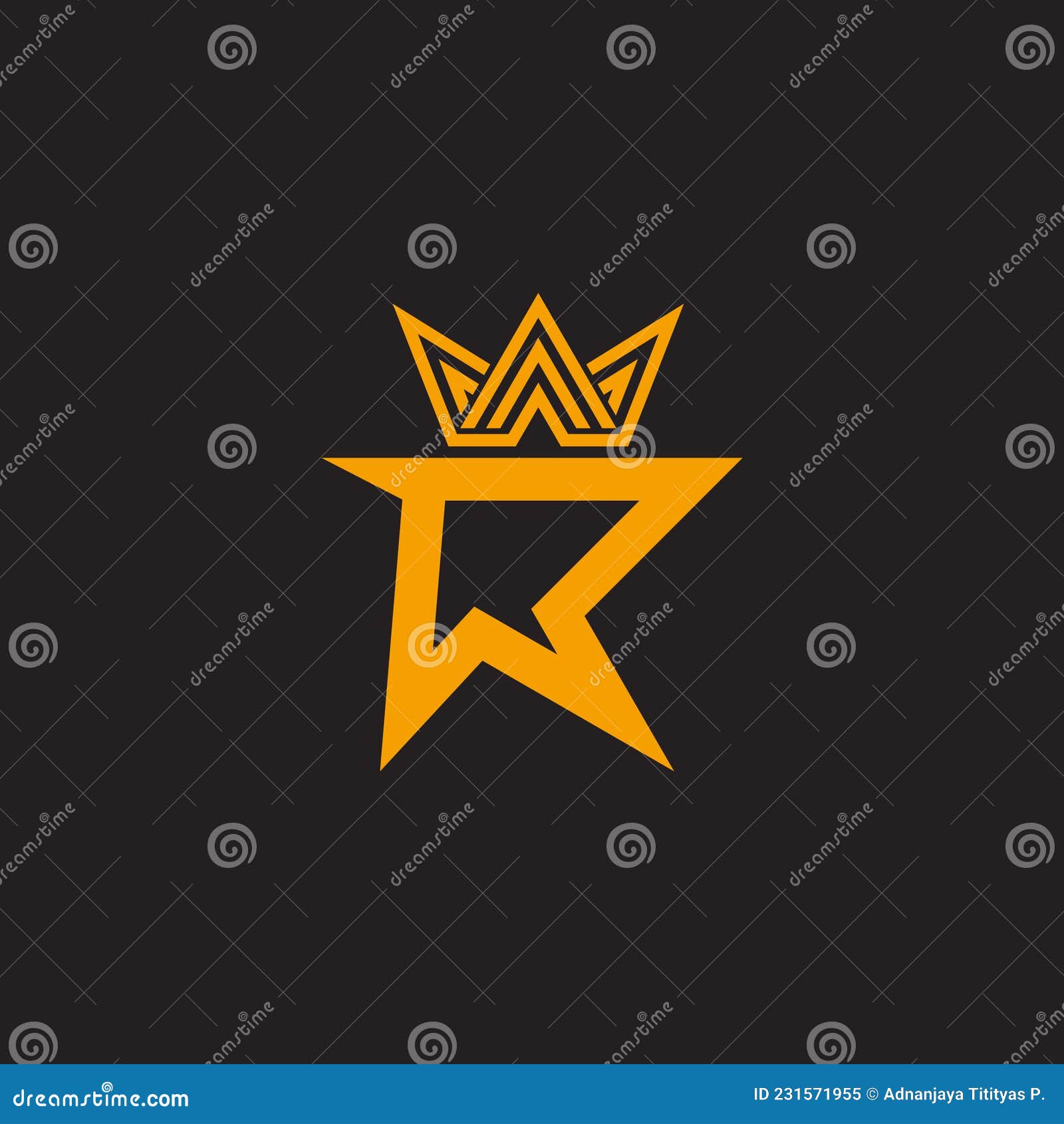 Letter R Triangle Stripes Crown Geometric Design Logo Vector Stock ...