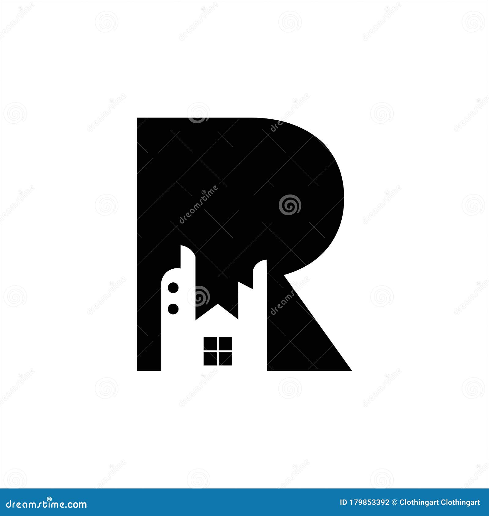 Letter R Vector Logo Building Graphic Initials Abstract Stock Vector ...