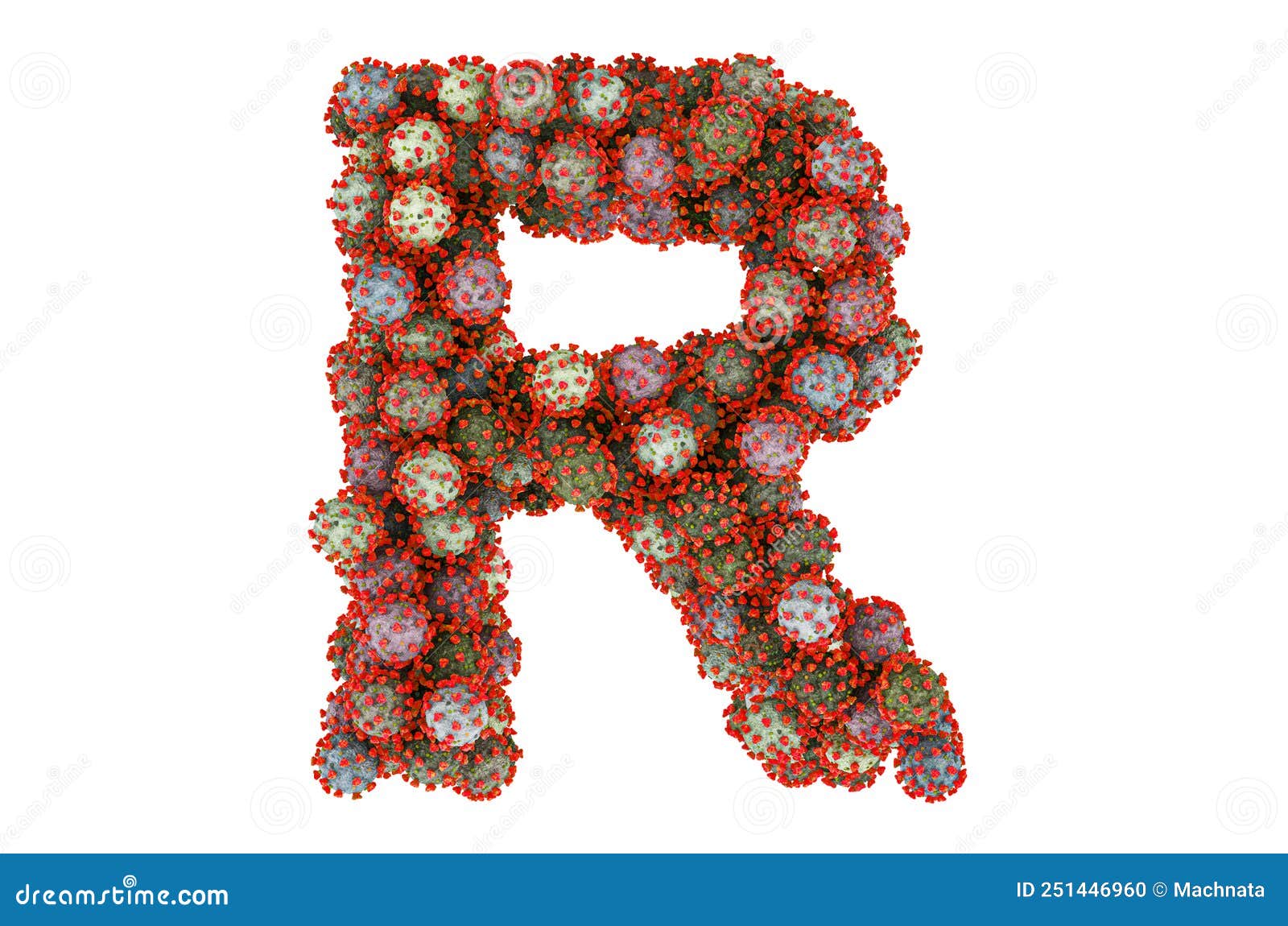 Letter R from Viruses. 3D Rendering Stock Illustration - Illustration ...