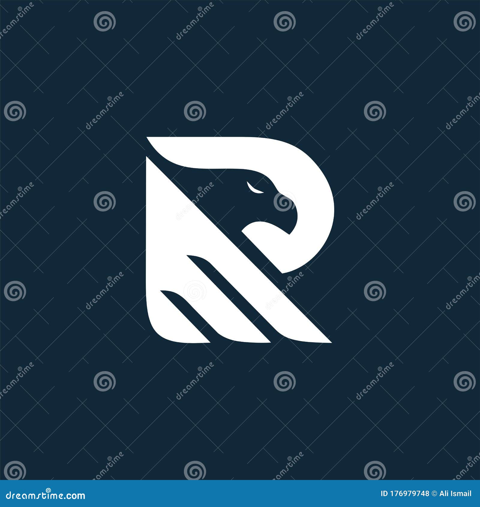 Letter R Which Form Eagle Logo Stock Vector - Illustration of flat ...