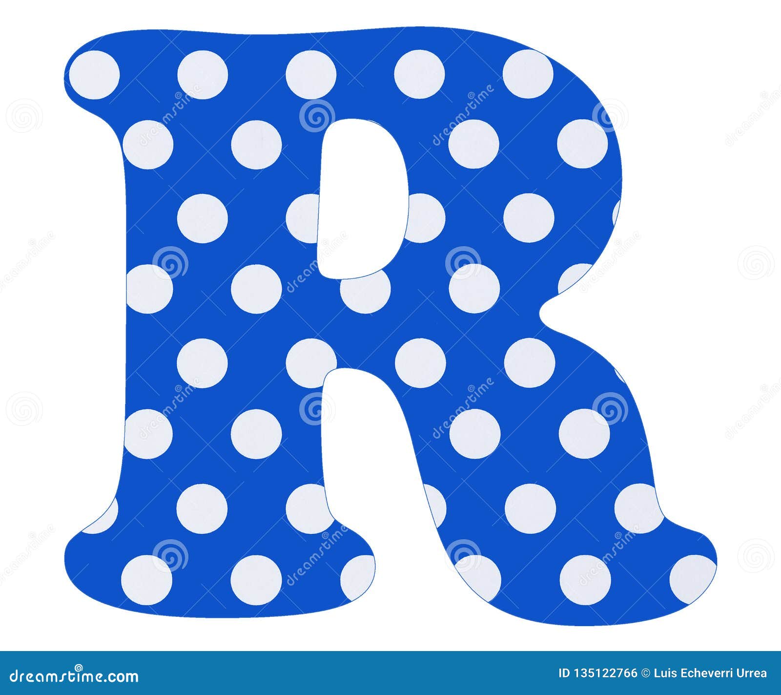Letter R - White Circles on Blue Background. Top View Stock ...