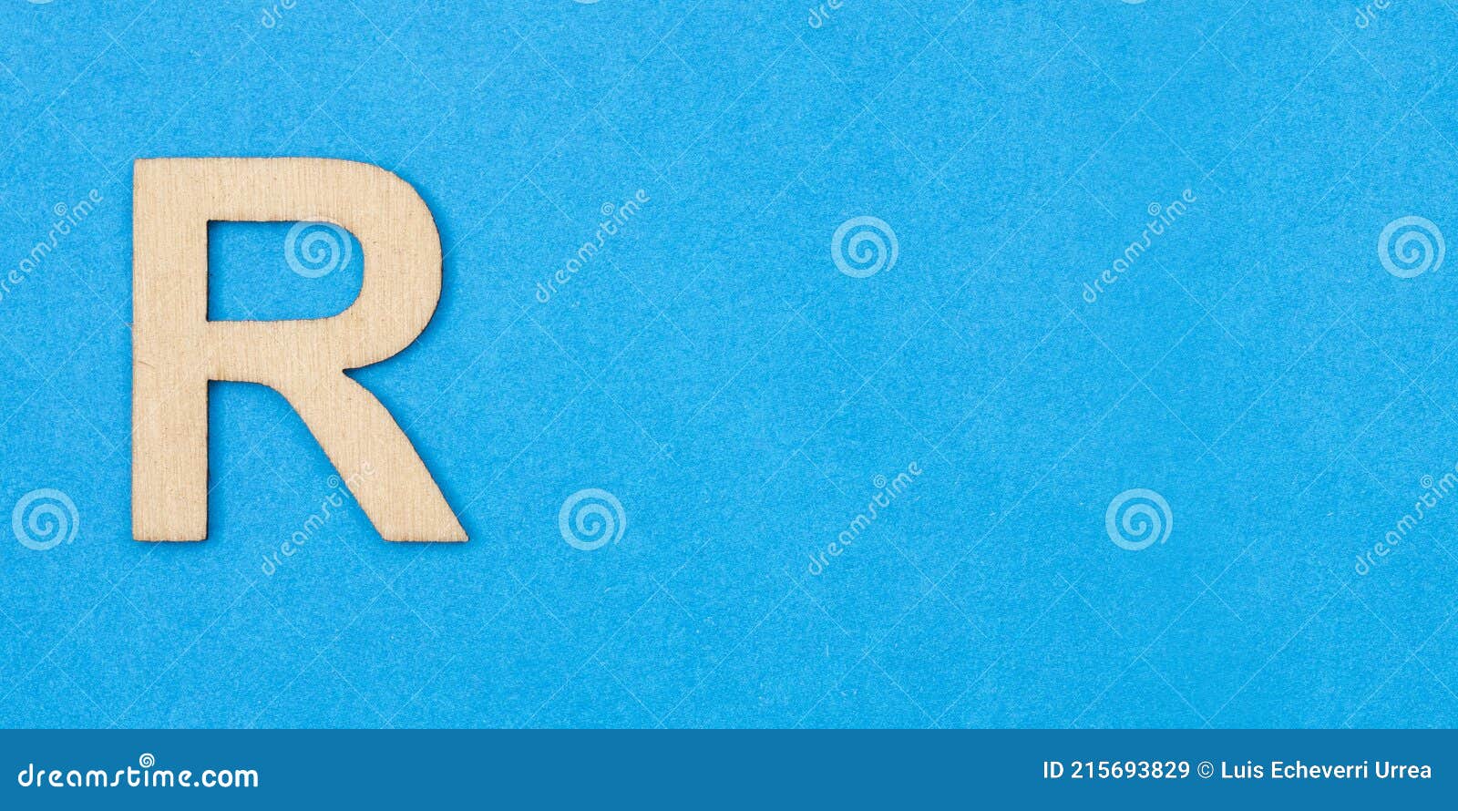 Letter R in Wood on Blue Background Stock Image - Image of design ...