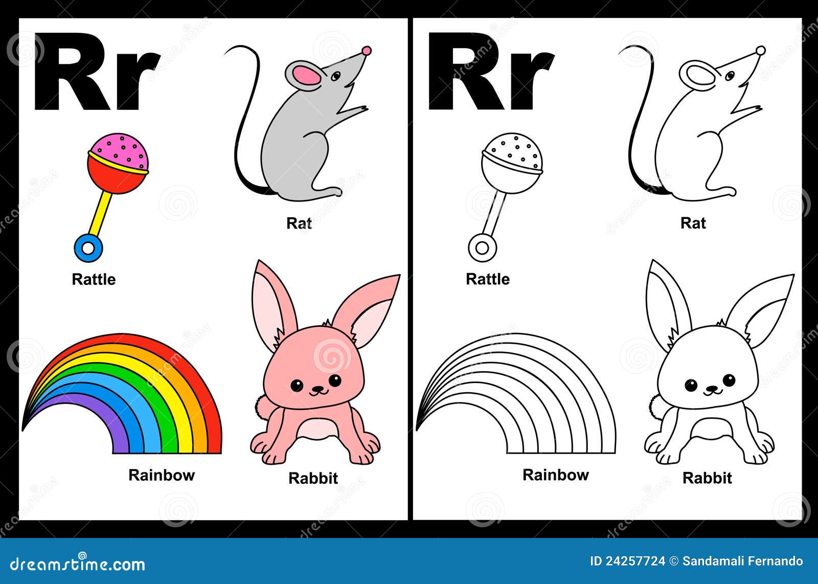 Letter R worksheet stock vector. Illustration of coloring - 24257724