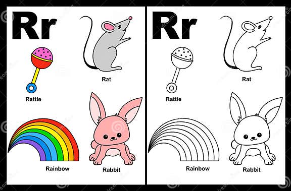 Letter R worksheet stock vector. Illustration of coloring - 24257724