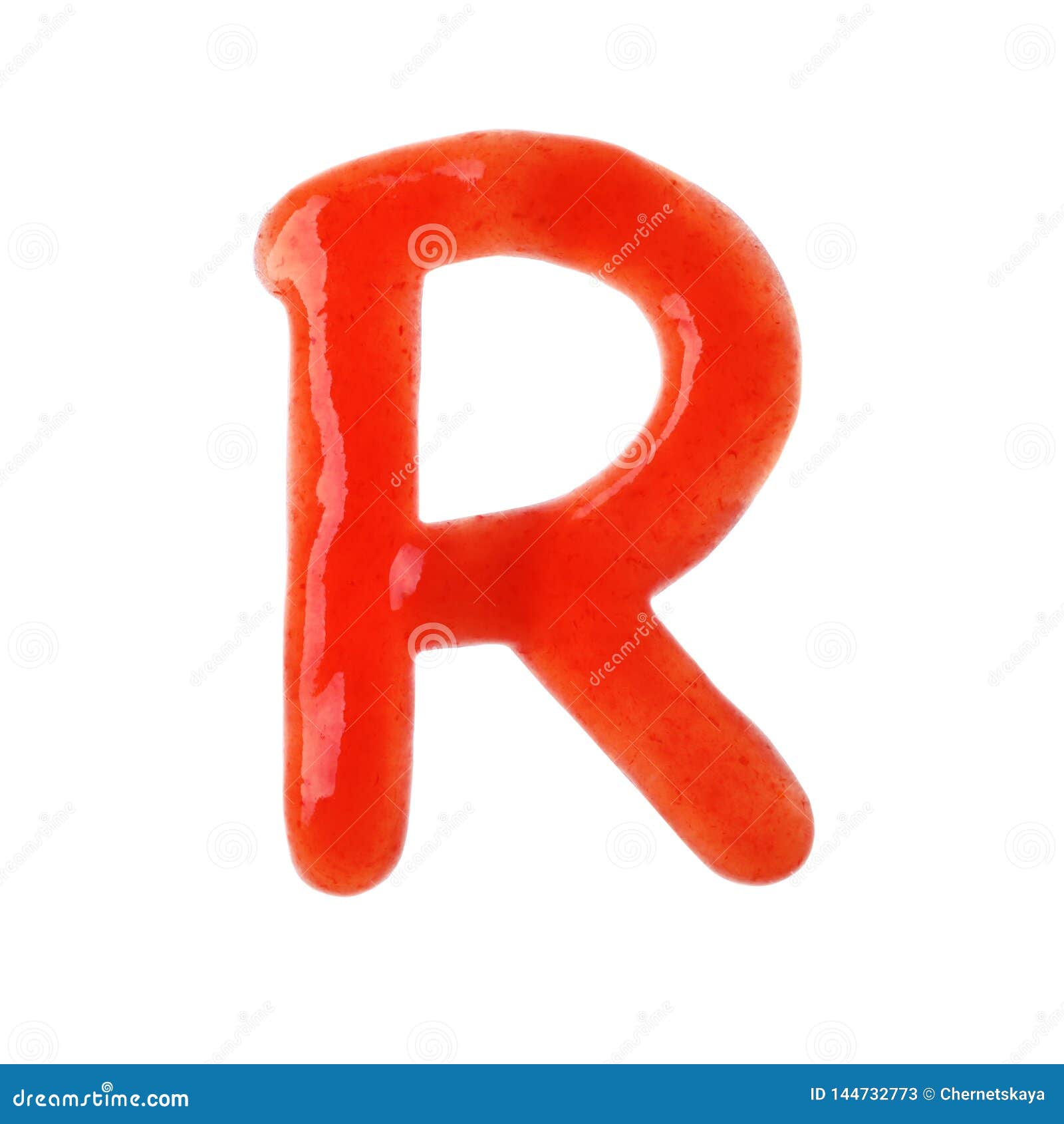 Letter R Written with Red Sauce on White Stock Image - Image of decor ...