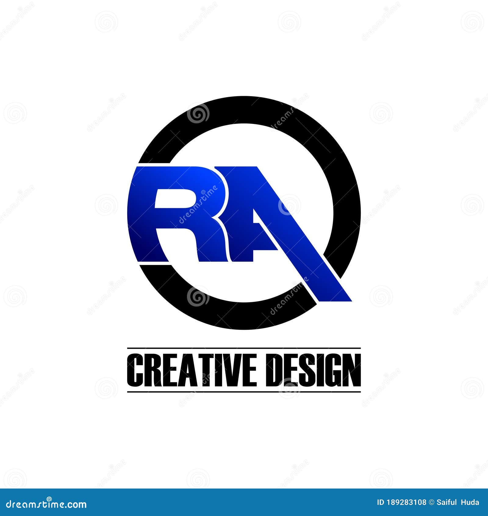 Letter RA Circle Monogram Logo Icon Design Vector. Stock Vector ...