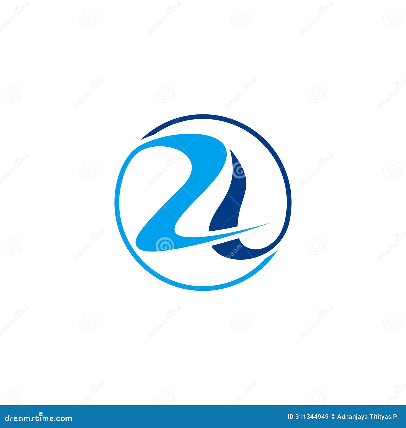 Letter Ra Curves Blue Circle Flow Logo Vector Stock Vector ...