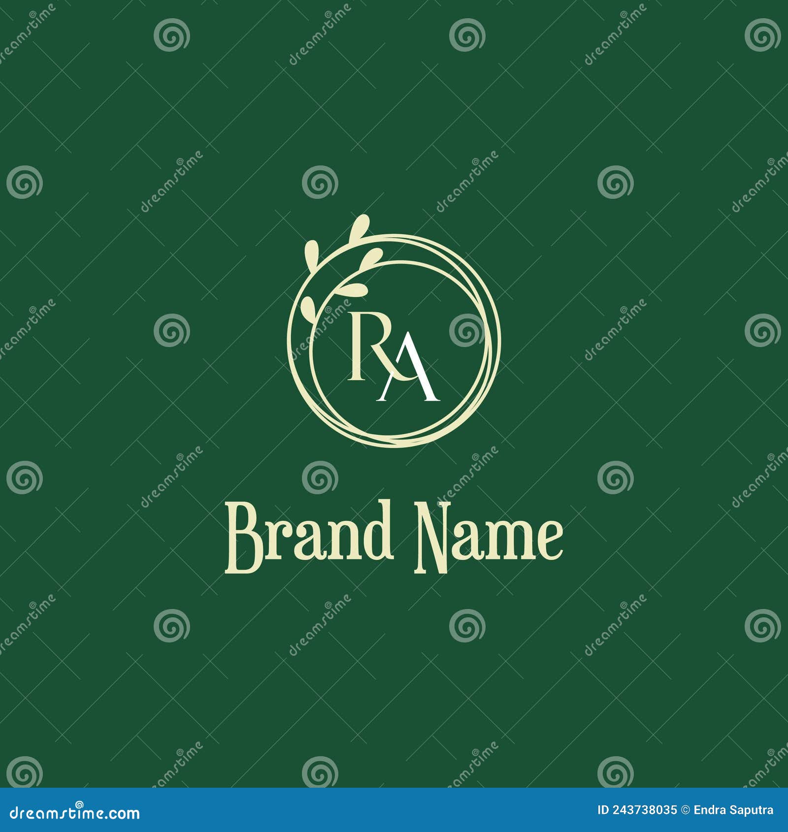 Letter RA Logo with Circle Leaf Stock Vector - Illustration of concept ...