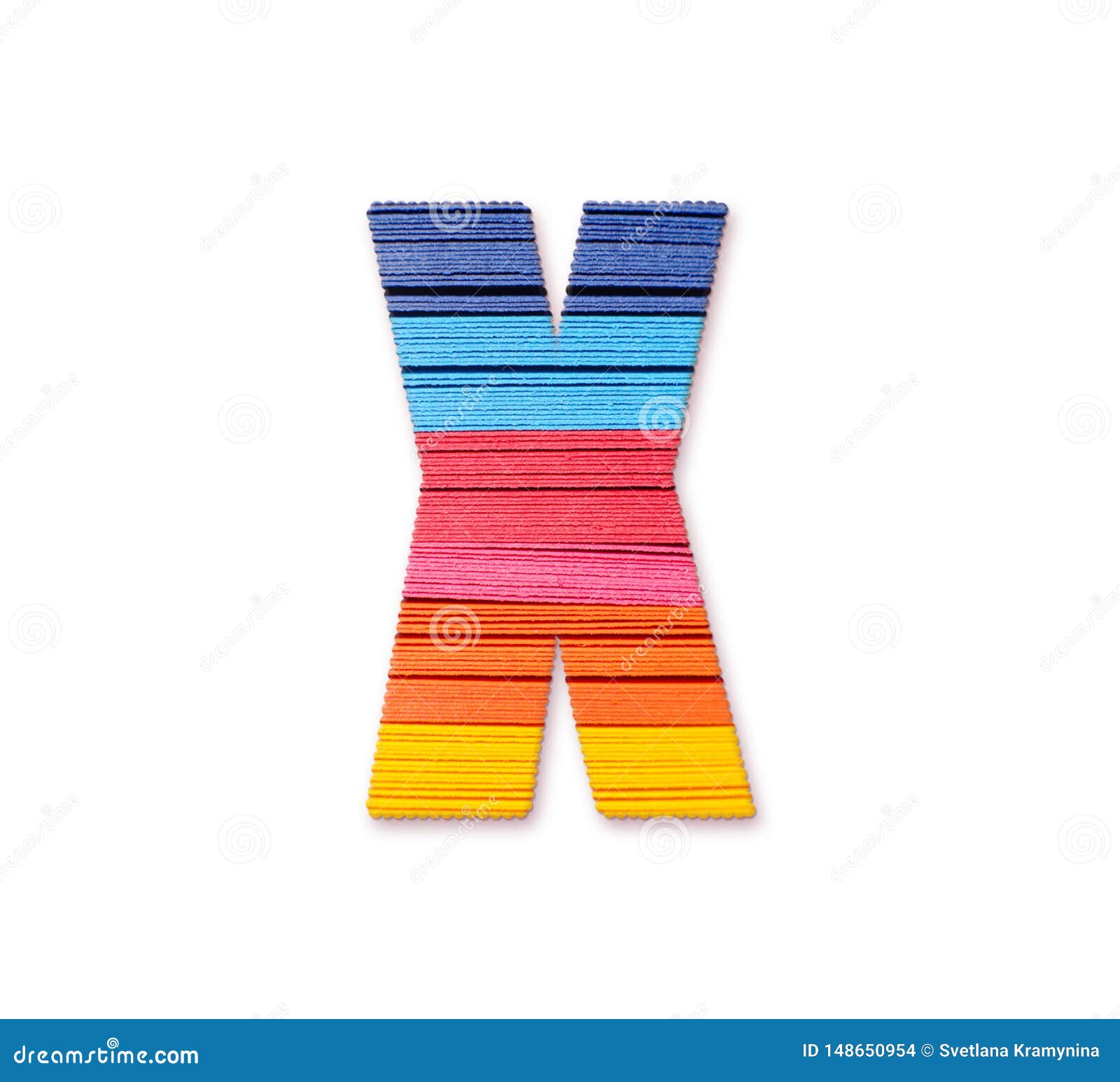 Letter X. Rainbow Color Paper Stock Illustration - Illustration of ...