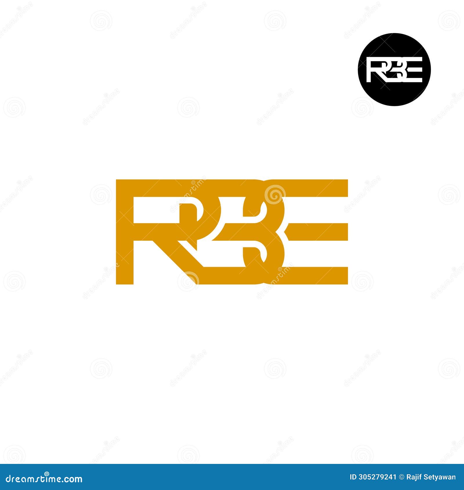 Letter RBE Monogram Logo Design Stock Vector - Illustration of alphabet ...
