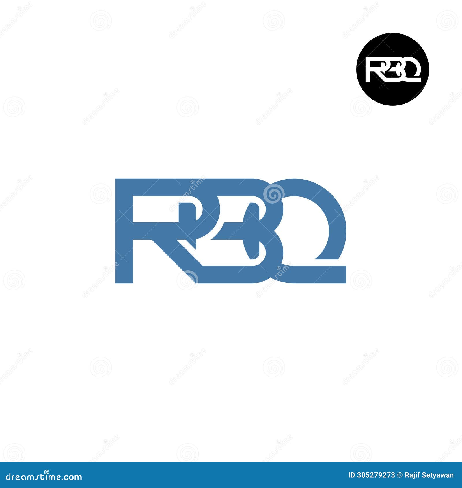 Letter RBQ Monogram Logo Design Stock Vector - Illustration of brand ...