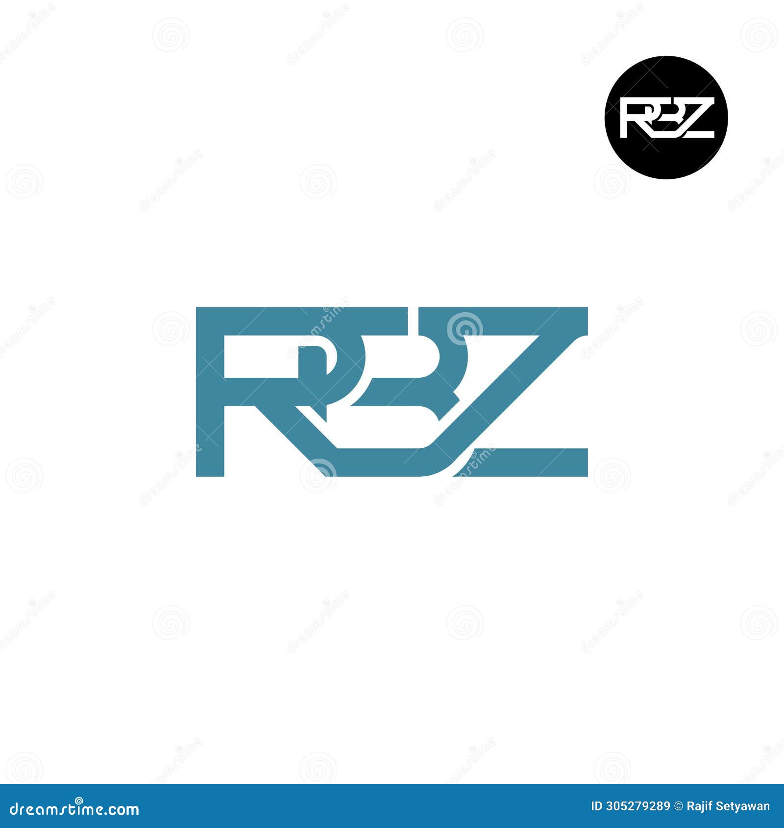 Letter RBZ Monogram Logo Design Stock Vector - Illustration of initials ...