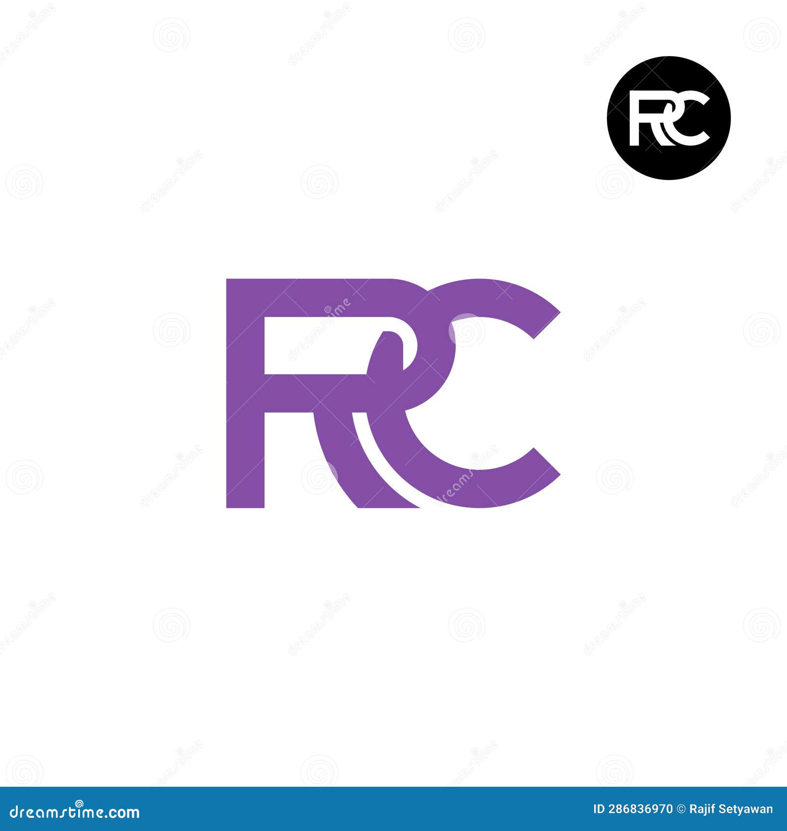 Letter RC Monogram Logo Design Stock Illustration - Illustration of ...