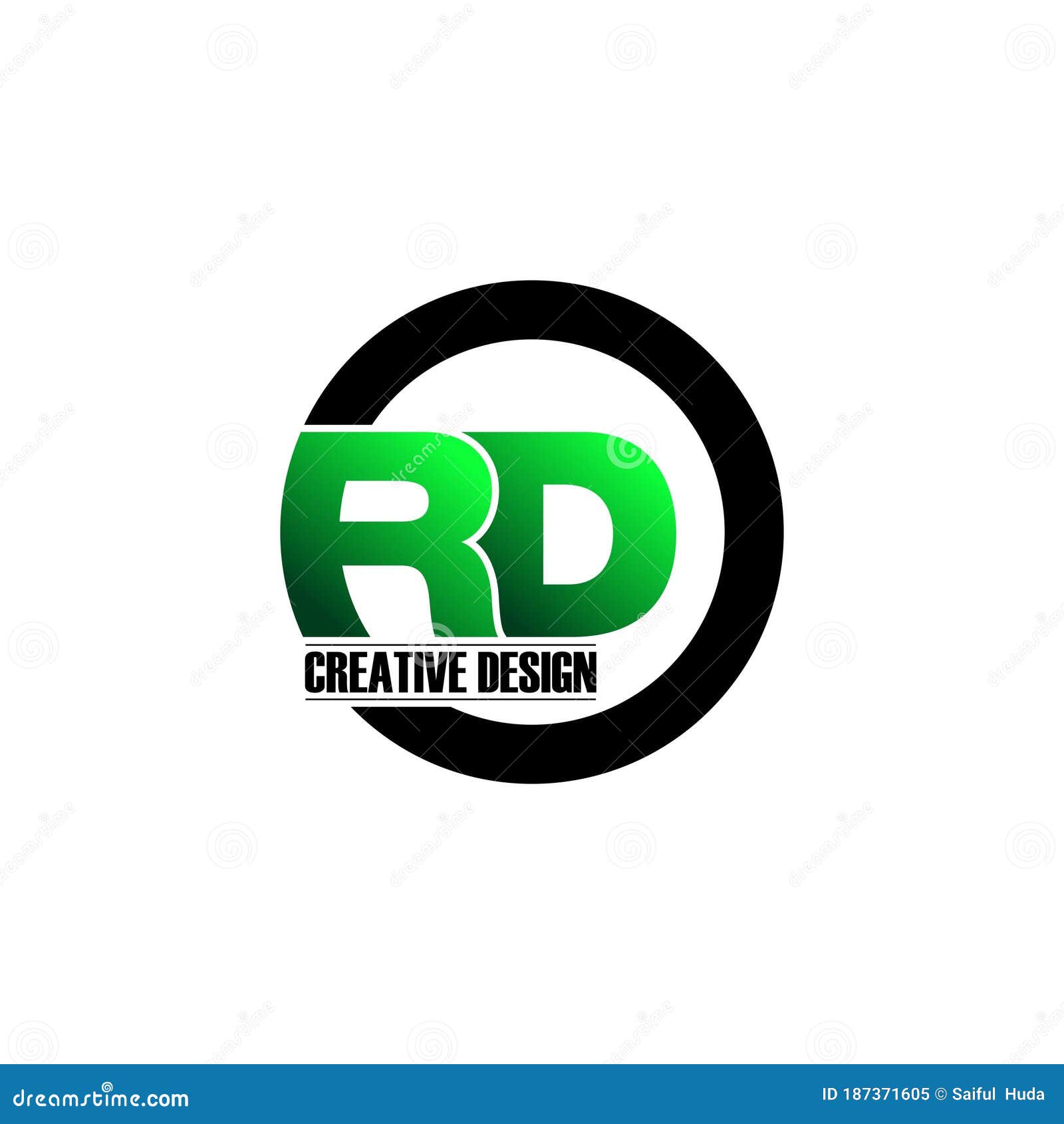 Letter RD Circle Monogram Logo Icon Design Vector. Stock Vector ...