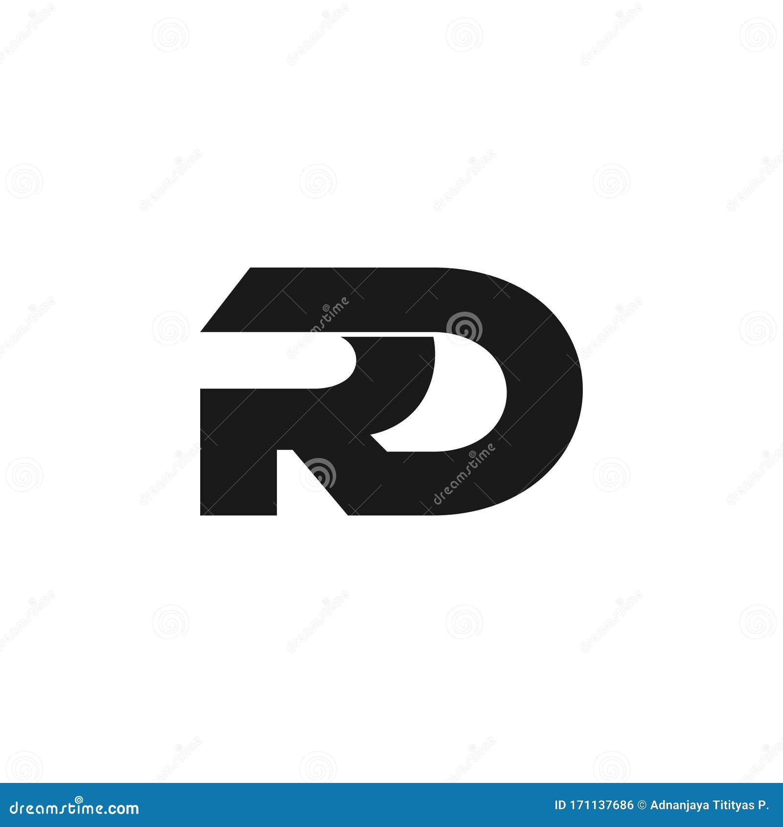 Letter Rd Symbol Linked Geometric Design Logo Vector Stock Vector ...