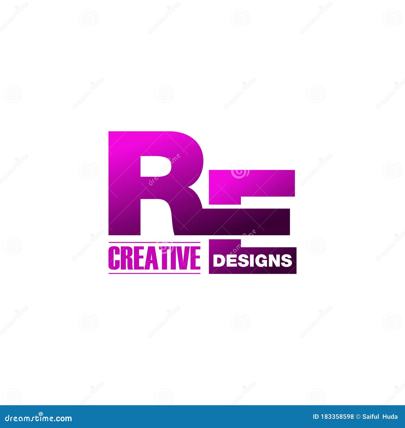 Letter RE Simple Logo Design Vector. Stock Vector - Illustration of ...